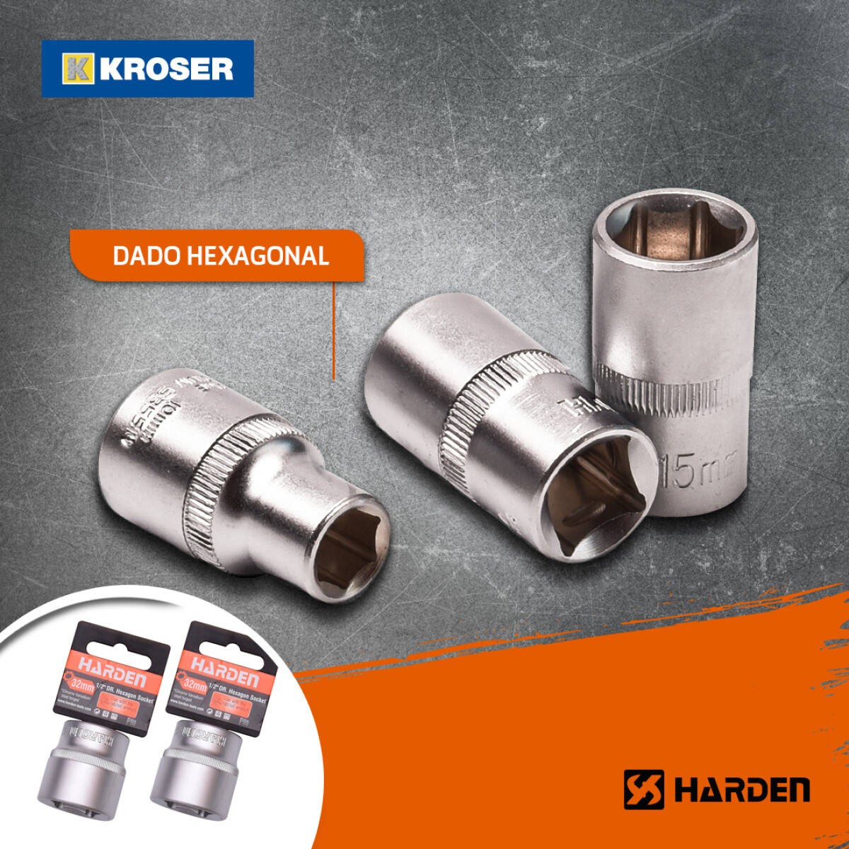 DADO HEXAGONAL 17MM ENC 1/2 PRO HARDEN ++ - N/a — Kroser
