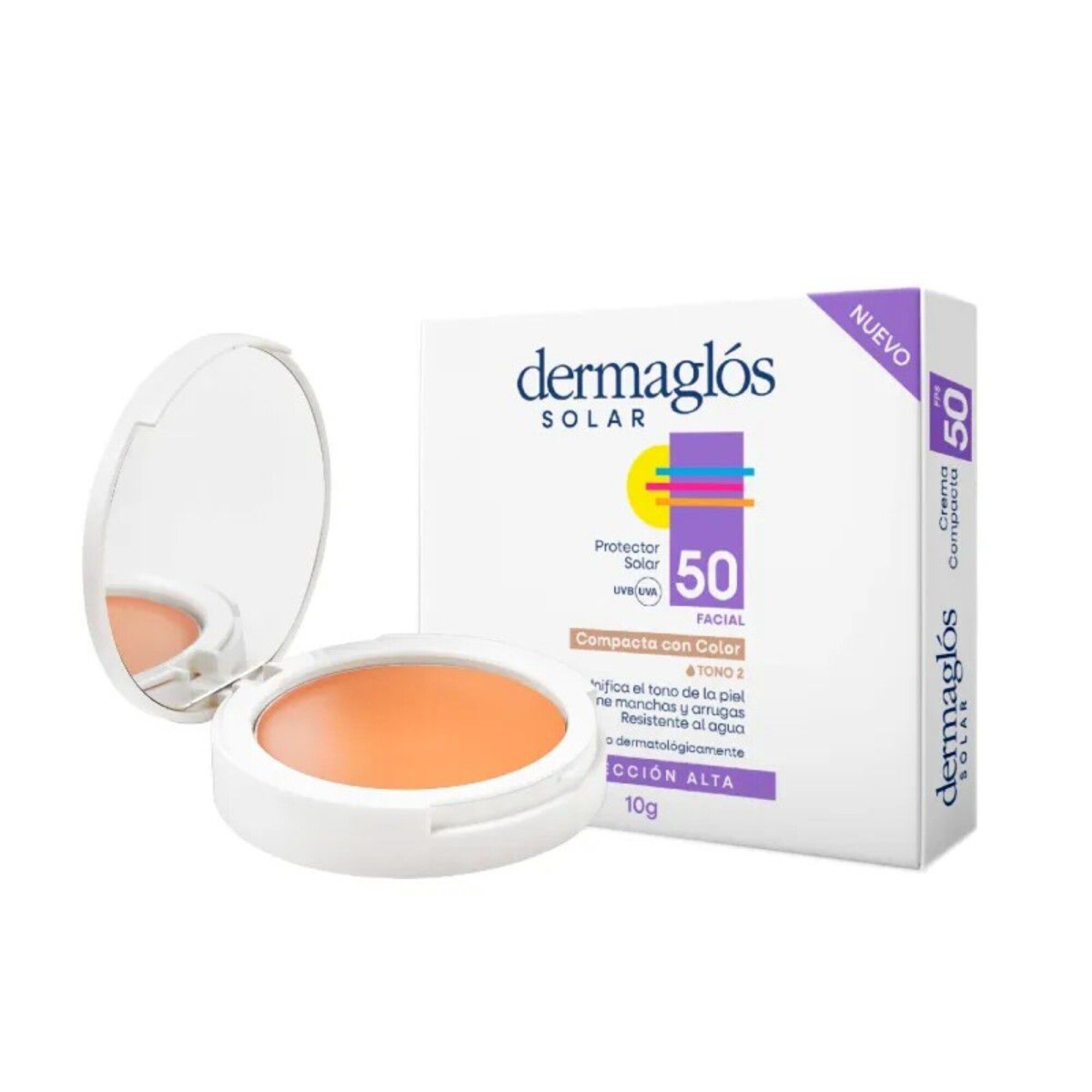 DERMAGLOS SOLAR COMPACTO SPF50 TONO 02 — Farmacenter