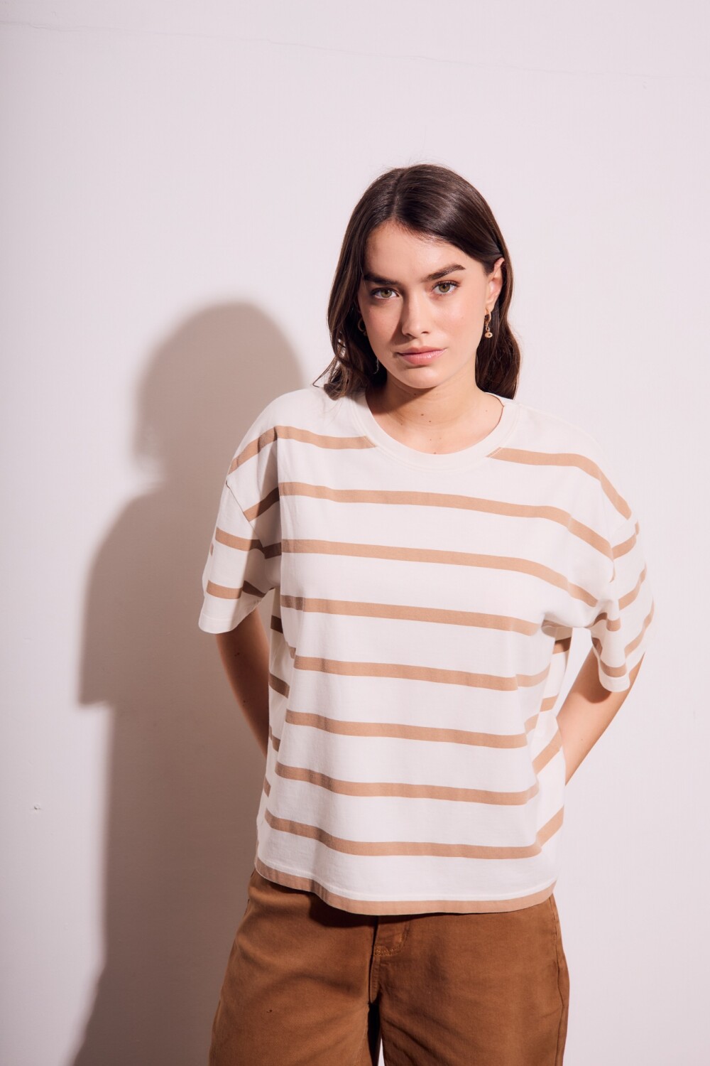 Remera Algodon Lavado Rayada Mocha - Mocha — Lemon