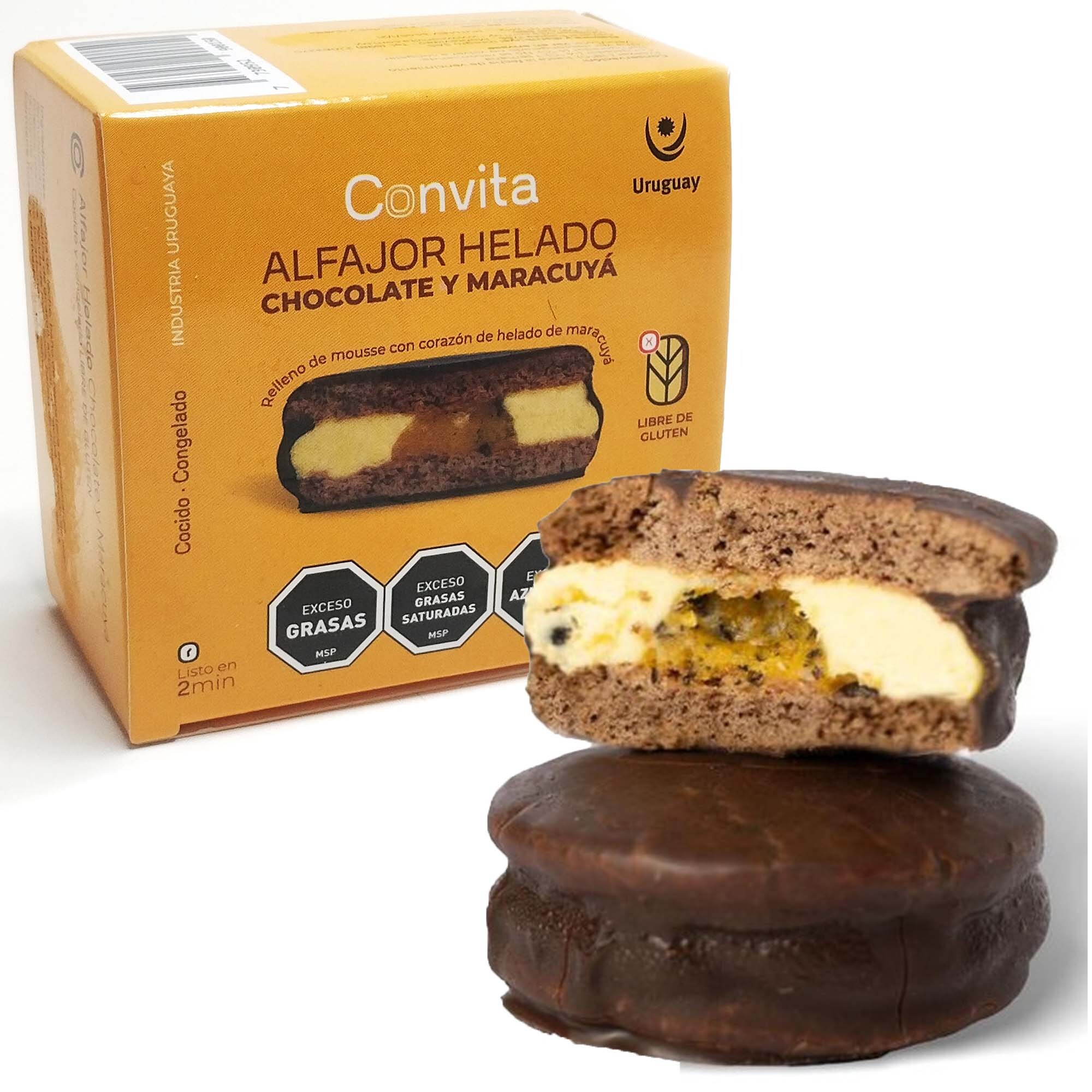 Alfajor Helado Chocolate & Maracuyá 70g Convita — 5 Océanos