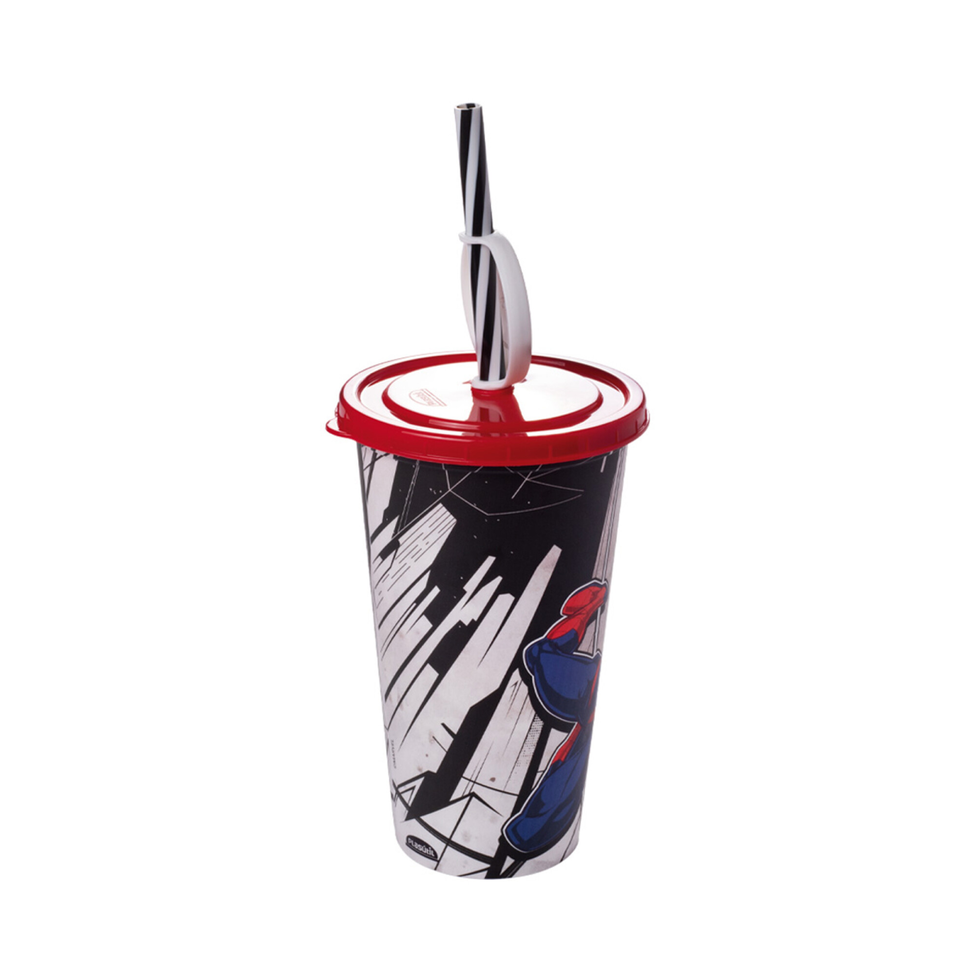 Vaso Plástico Milk Shake con Pin y Pajita 500 ml - Spiderman — Cartoons