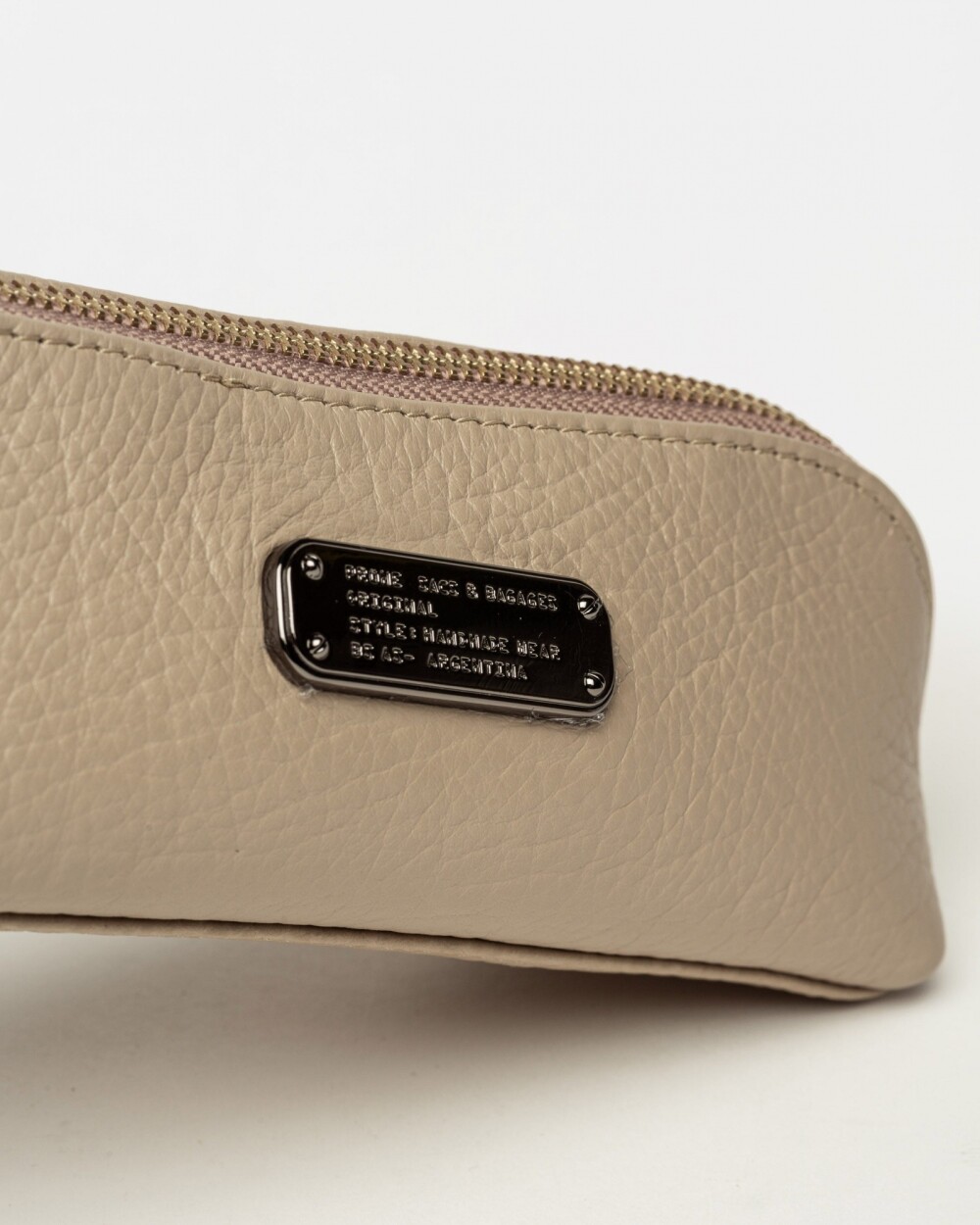 Porta cosméticos Saly en cuero graneado - Taupe — Prüne
