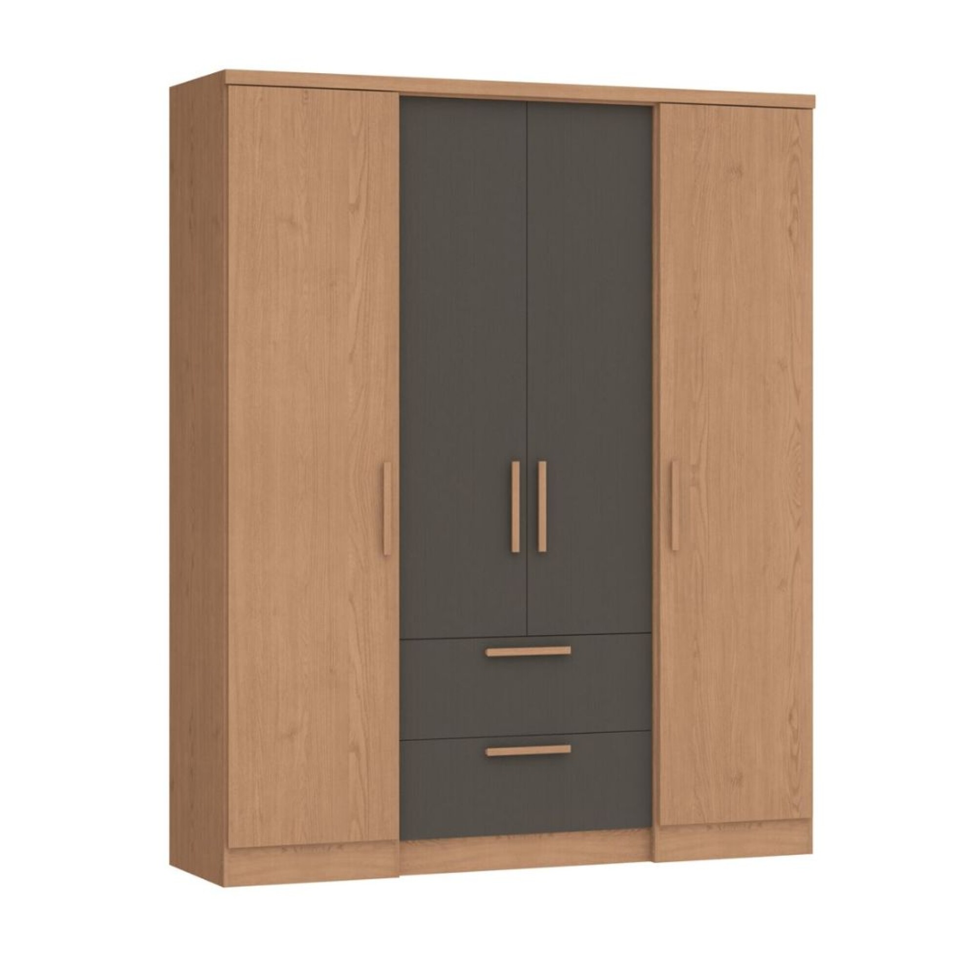 Ropero Aspen 4 Puertas 2 Cajones Angelin/Titanio — Brillante