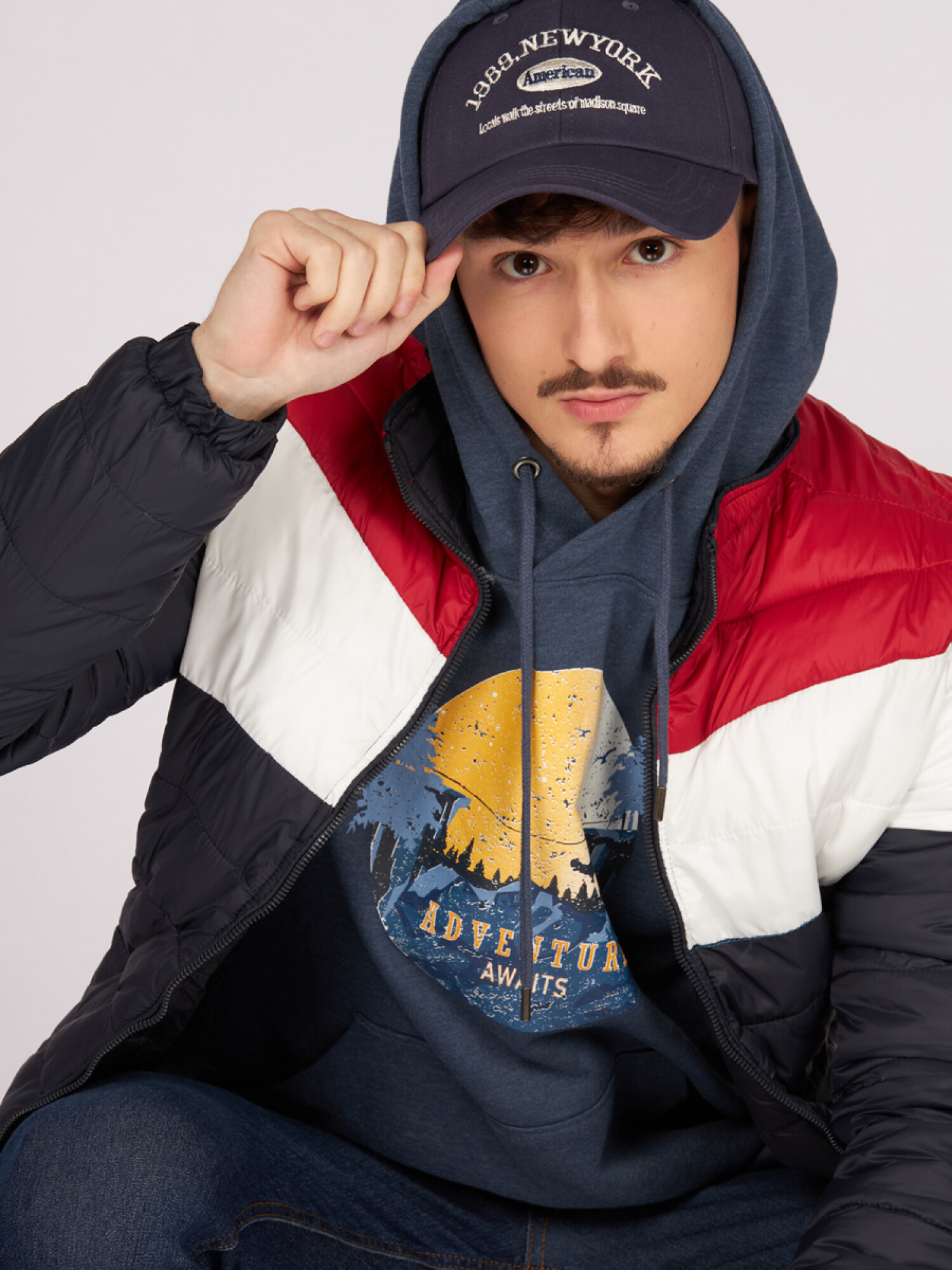 CAMPERA RICH - Azul/rojo — Superoutlet