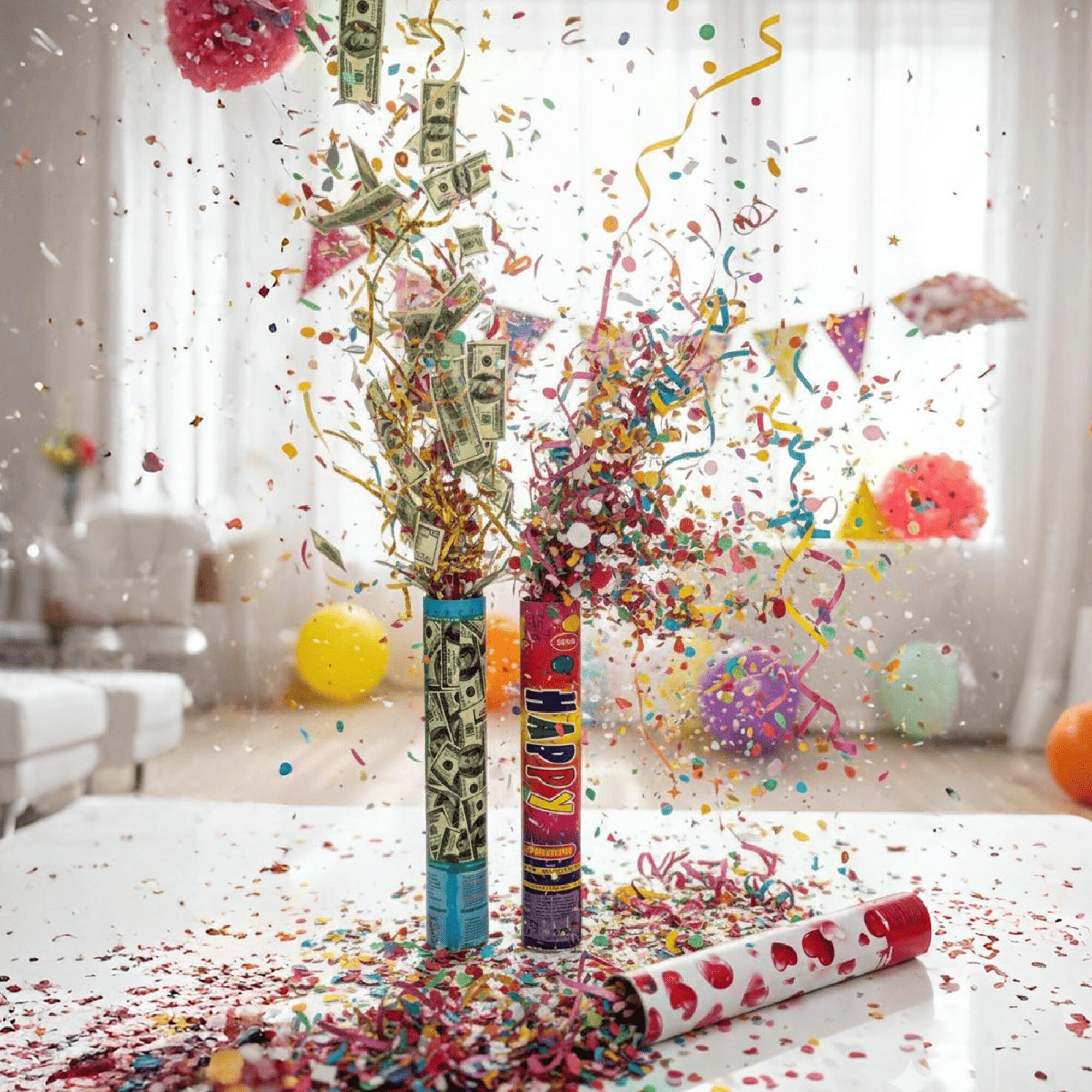 Set N53 Cañon Lanza Papelitos Confeti X12 Fiesta — El Rey del ...