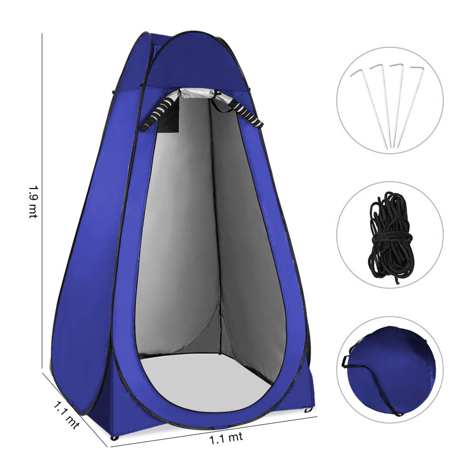 Carpa Autoarmable de Baño Plegable Portable p/ Camping Playa - Azul — HTS