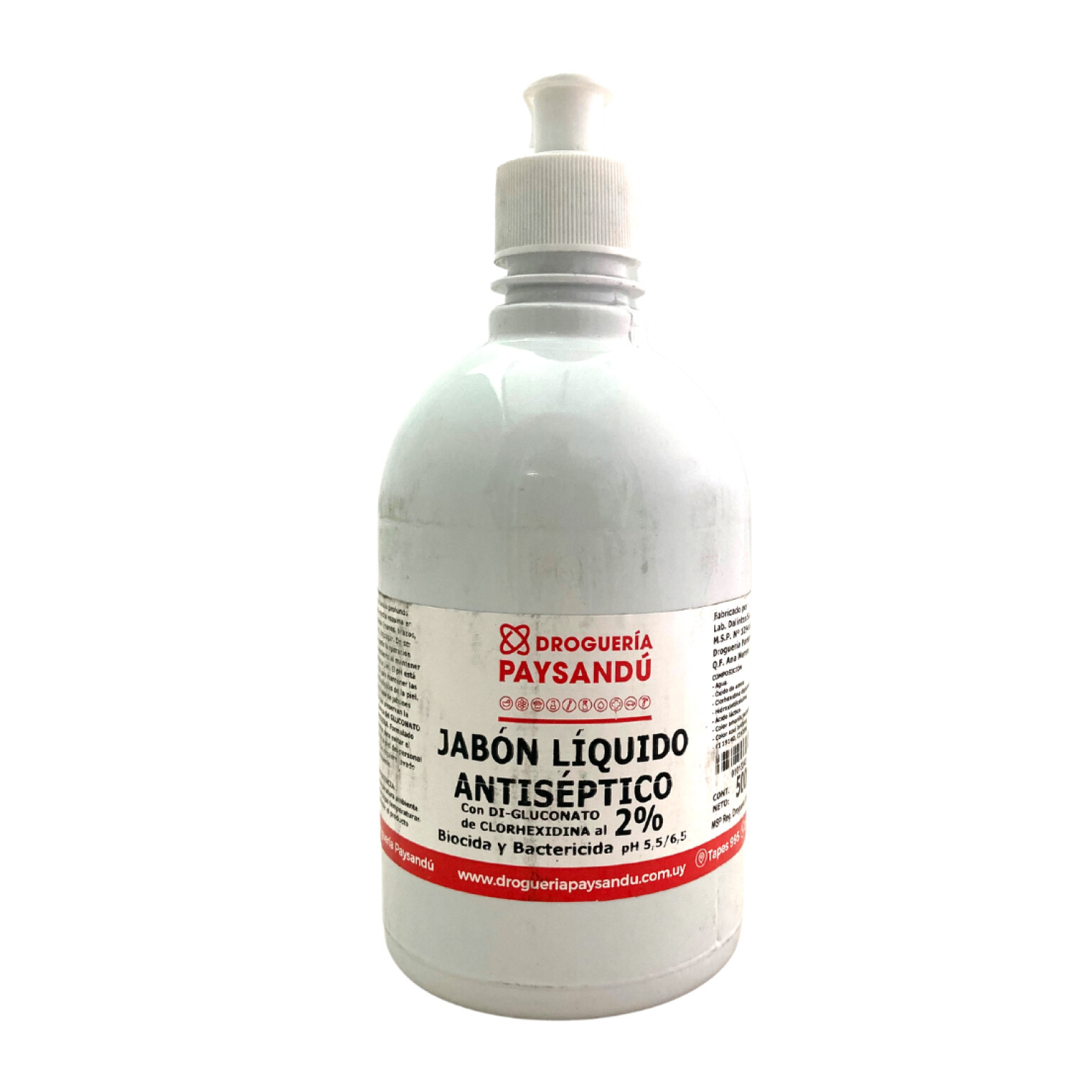 Jabón líquido antiséptico 2% - 500 mL — Droguería Paysandú