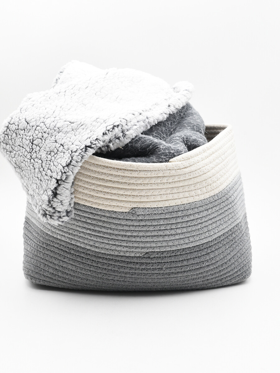 CESTO ORGANIZADOR KIRAN - GRIS CLARO — Guapa