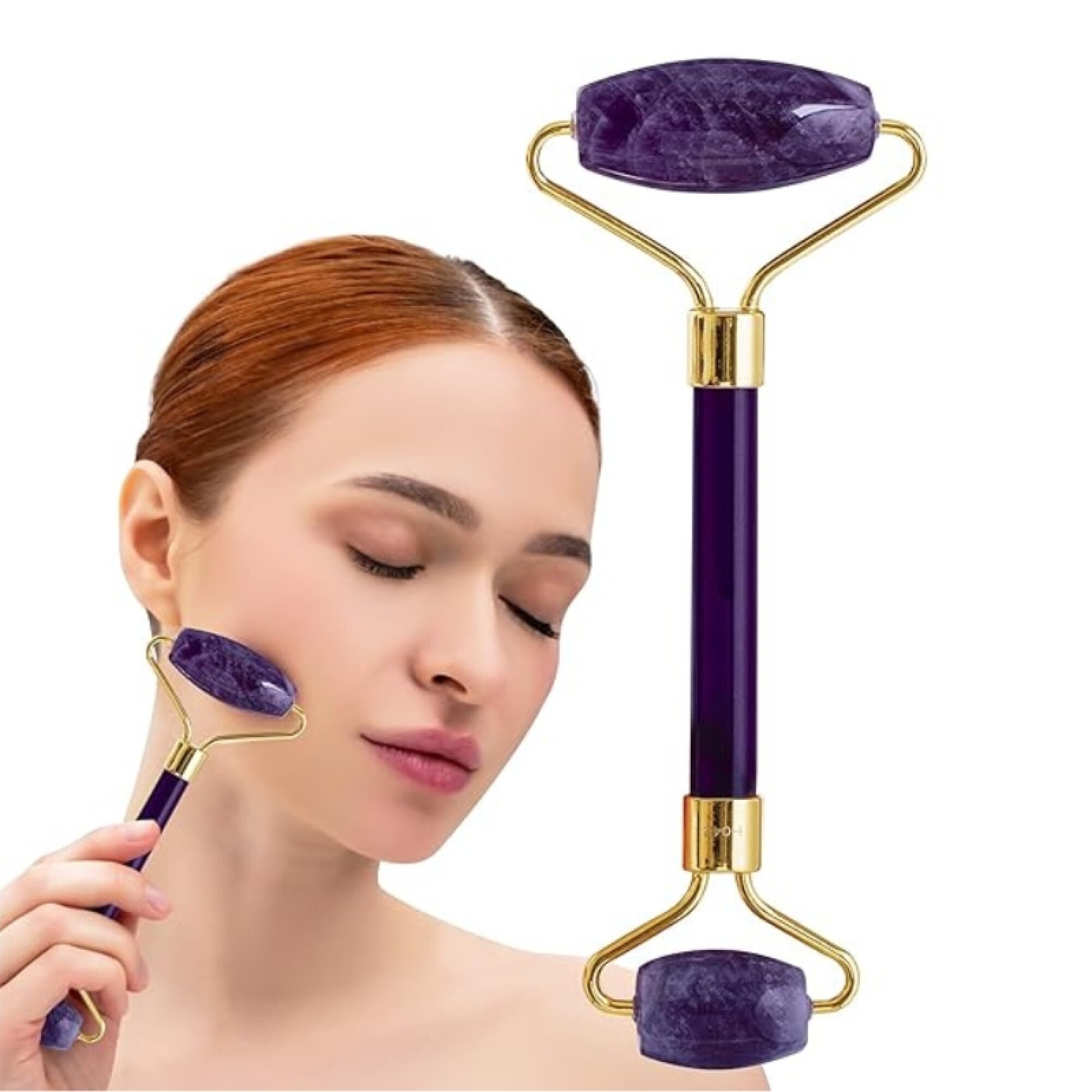 Kit x2 piezas rodillo masajeador facial - Color violeta oscuro ...
