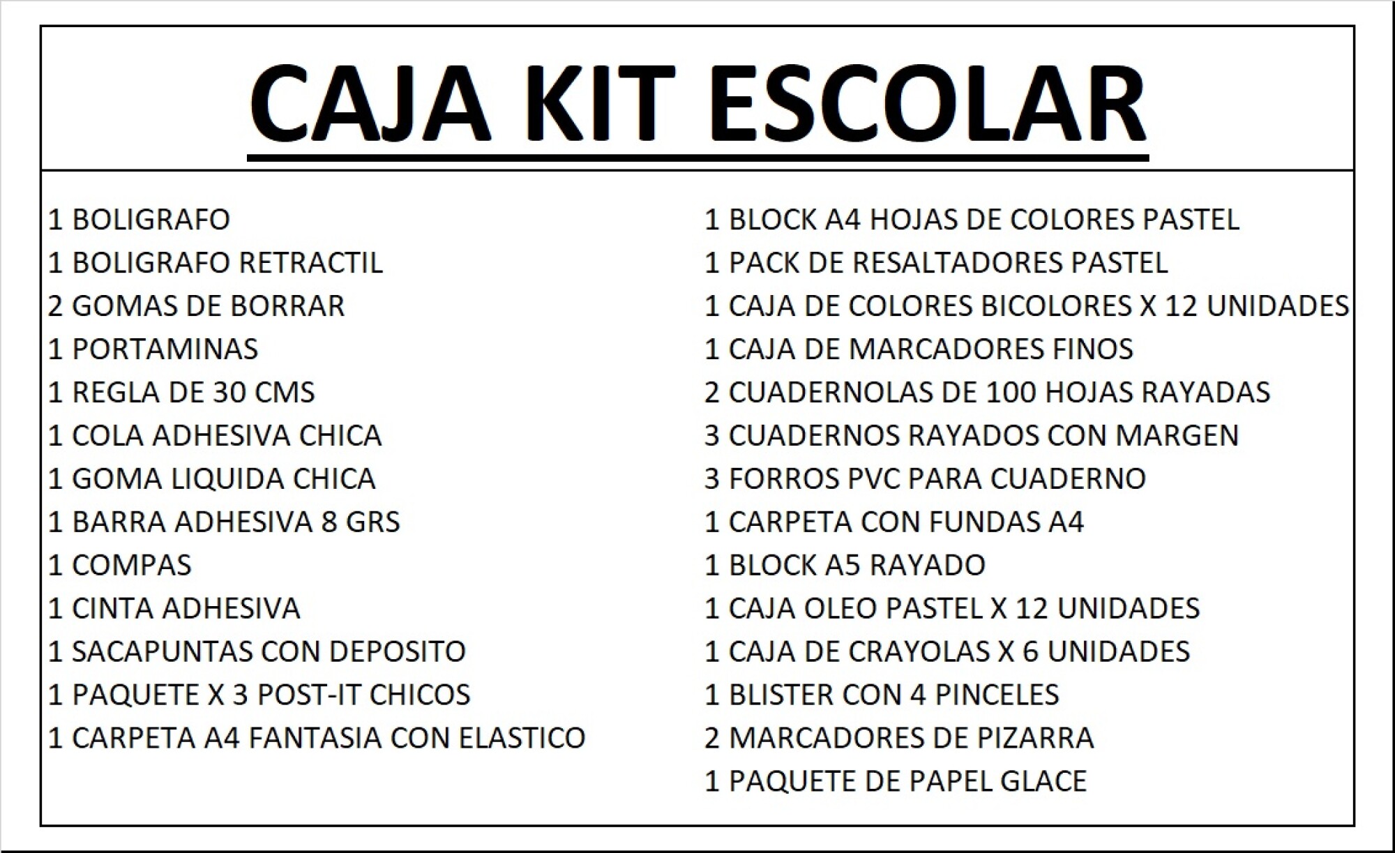 CAJA KIT ESCOLAR VUELTA A CLASES! — Alberto Gandulia