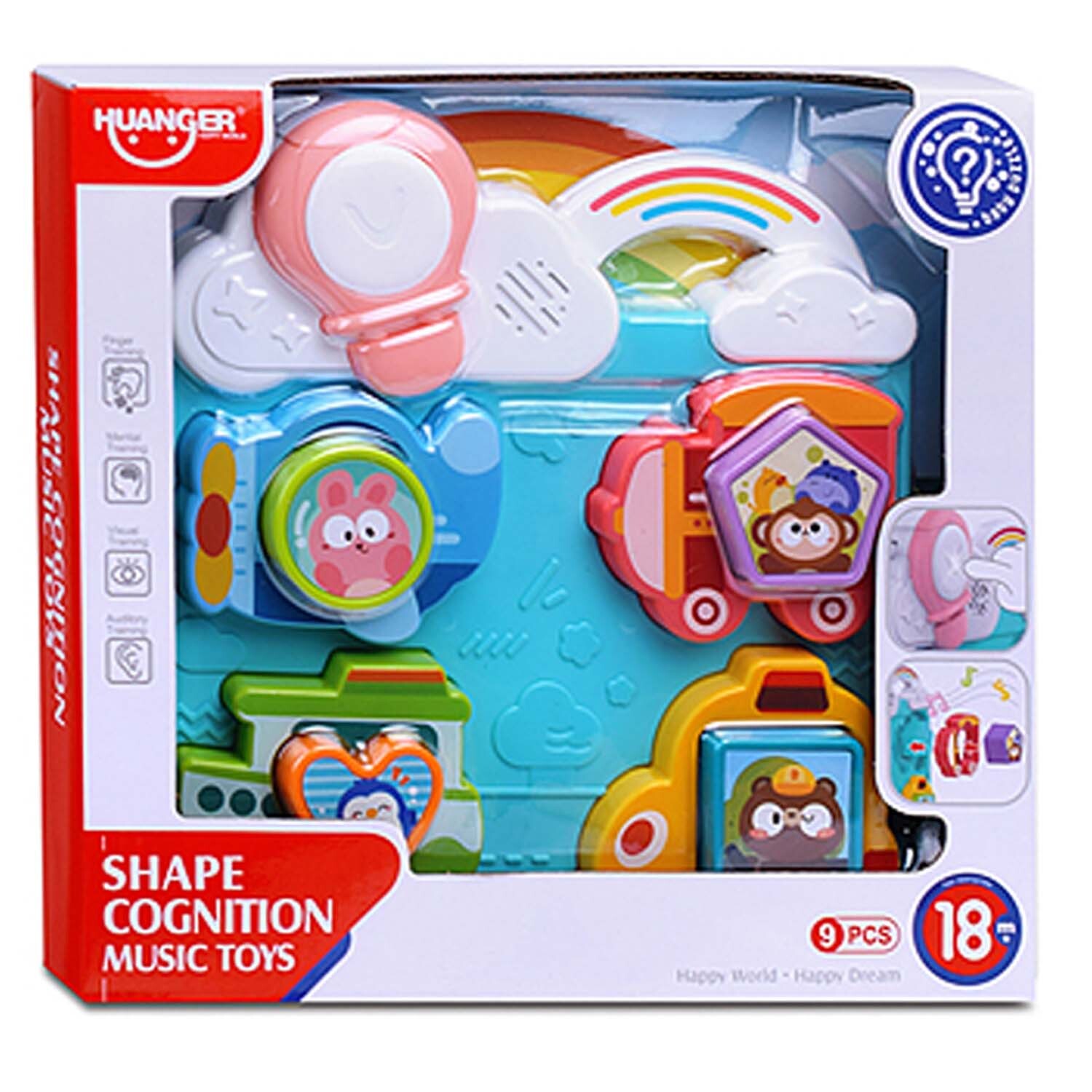 Tablero Actividades Encastrable c/ Música y Luz Bebé Huanger - Celeste — HTS