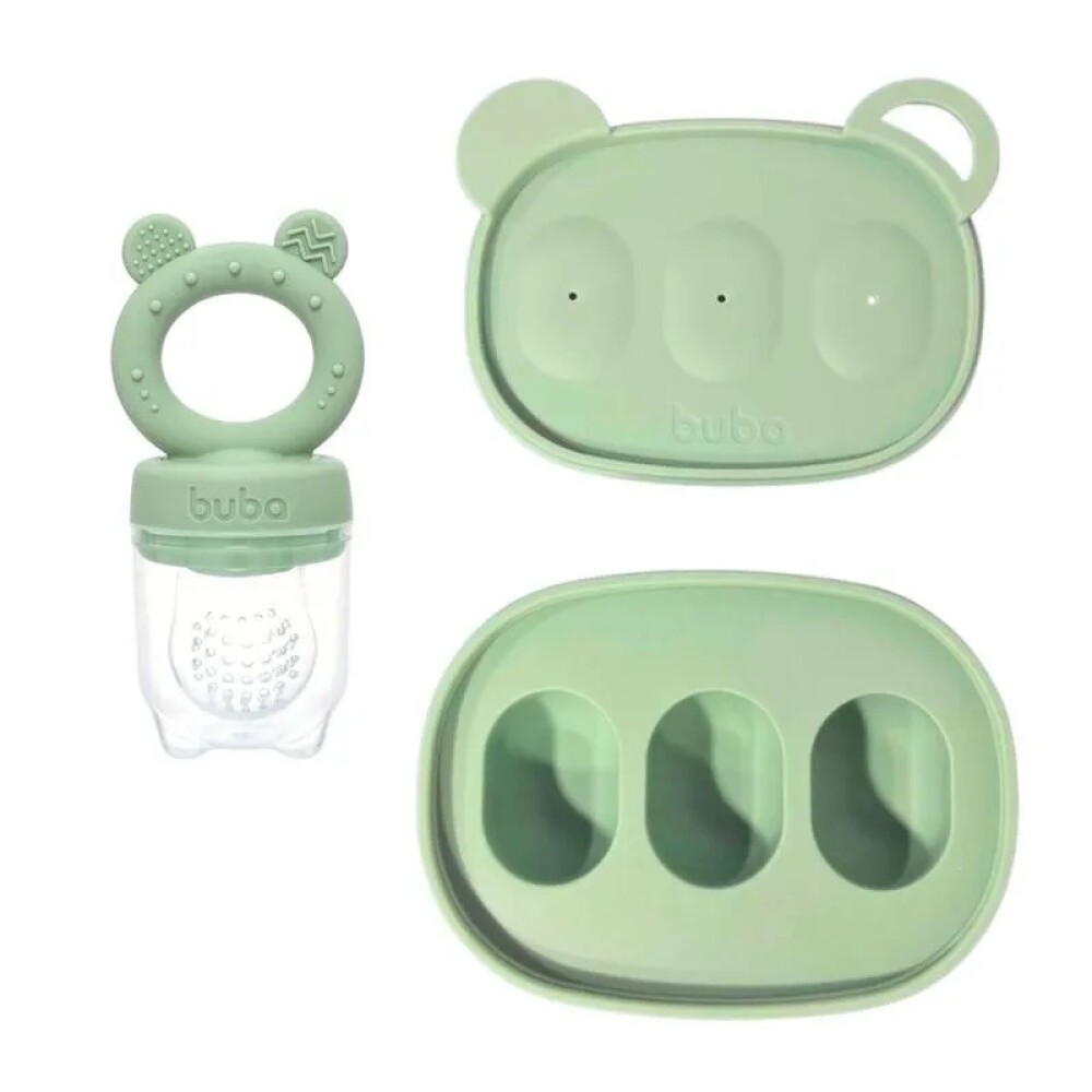 Set molde helado y mordillo alimentacion BUBA - verde — MVD Kids