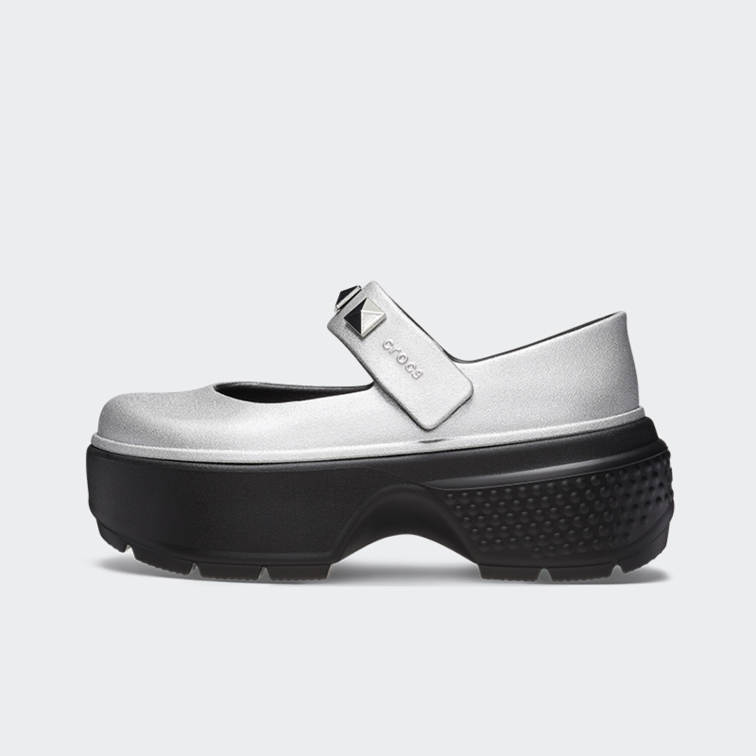 Crocs Stomp Metallic Mary Jane - Gris — Inbox