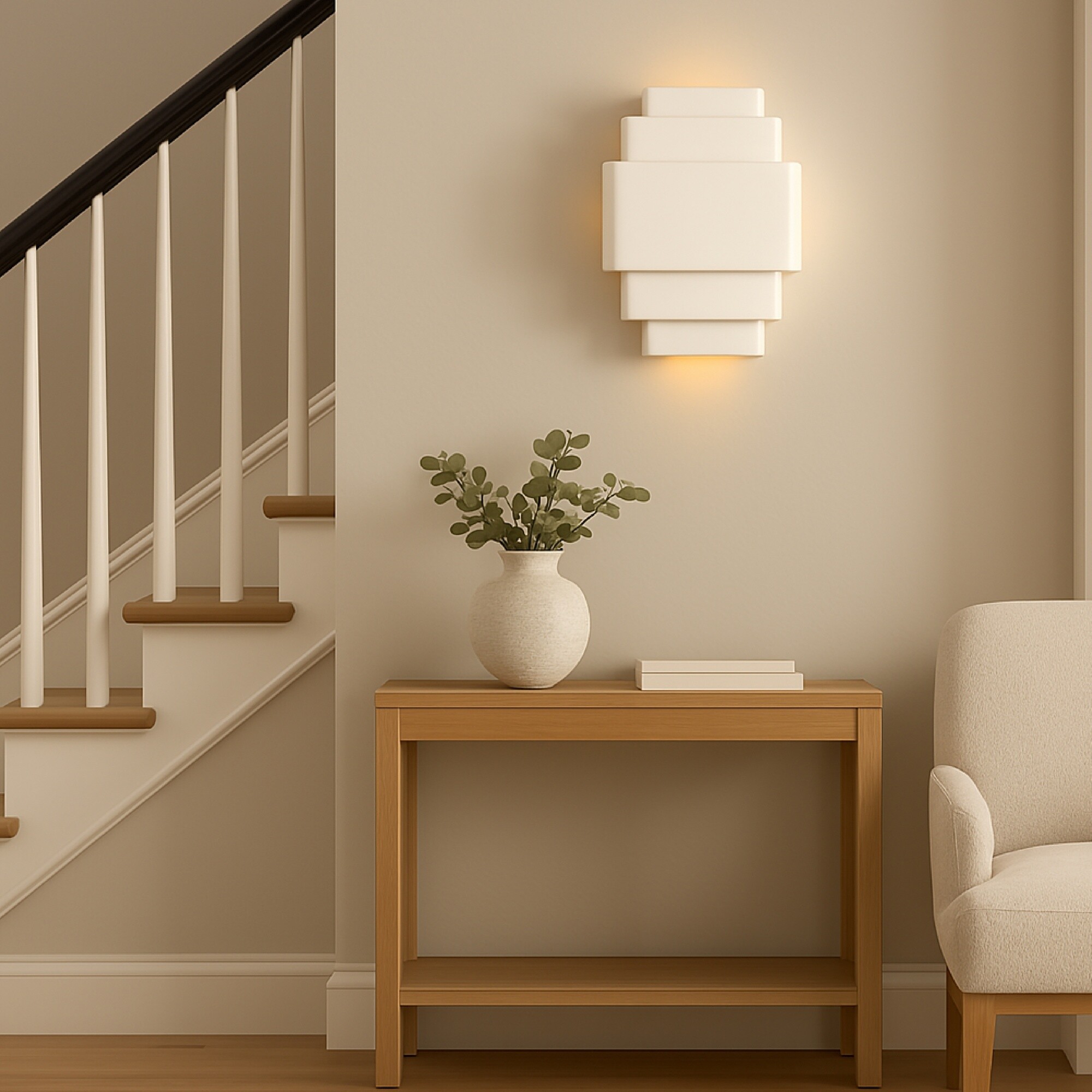 Artefacto Decorativo De Pared Kan Blanco — Serlux