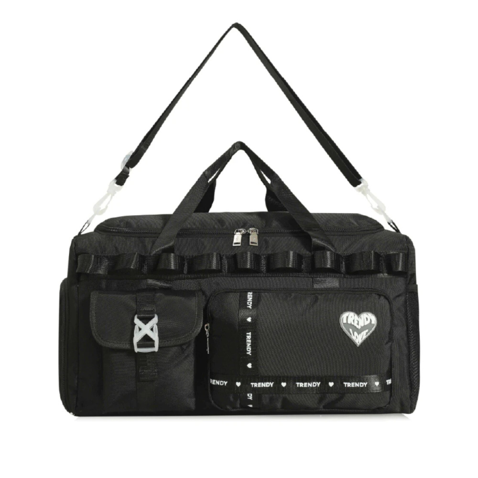 Bolso De Viaje Trendy Deportivo modelo Love - Negro — Electroventas