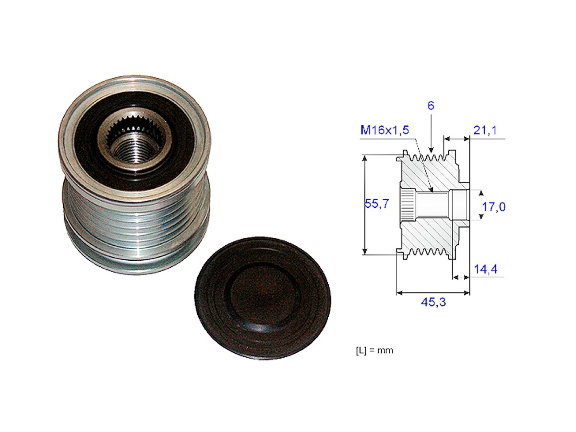 Polea Alternador Marcha Libre Audi A4 01-04 — Larrique Rulemanes
