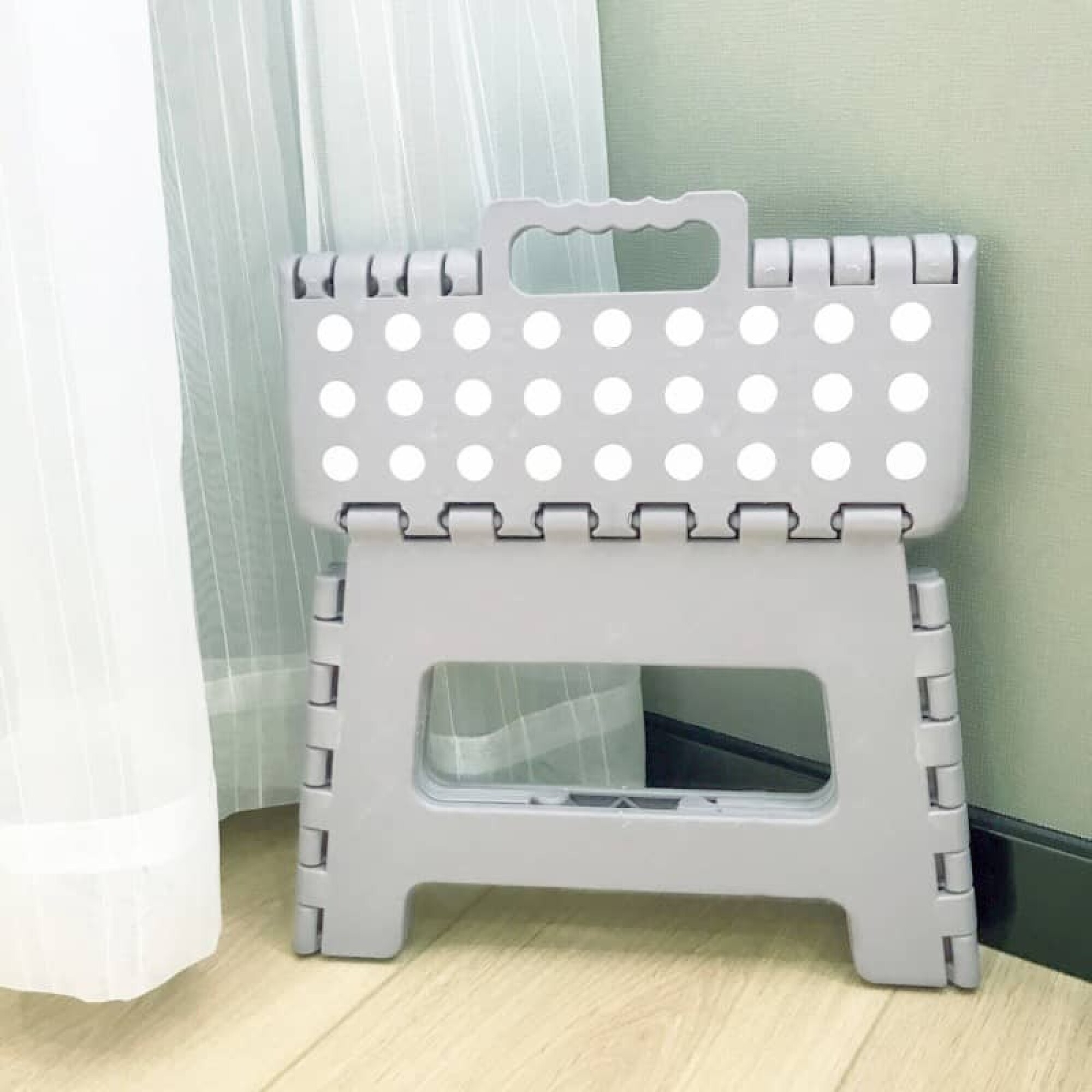 Banco plegable multiuso 22 cm - gris claro — Buho Store
