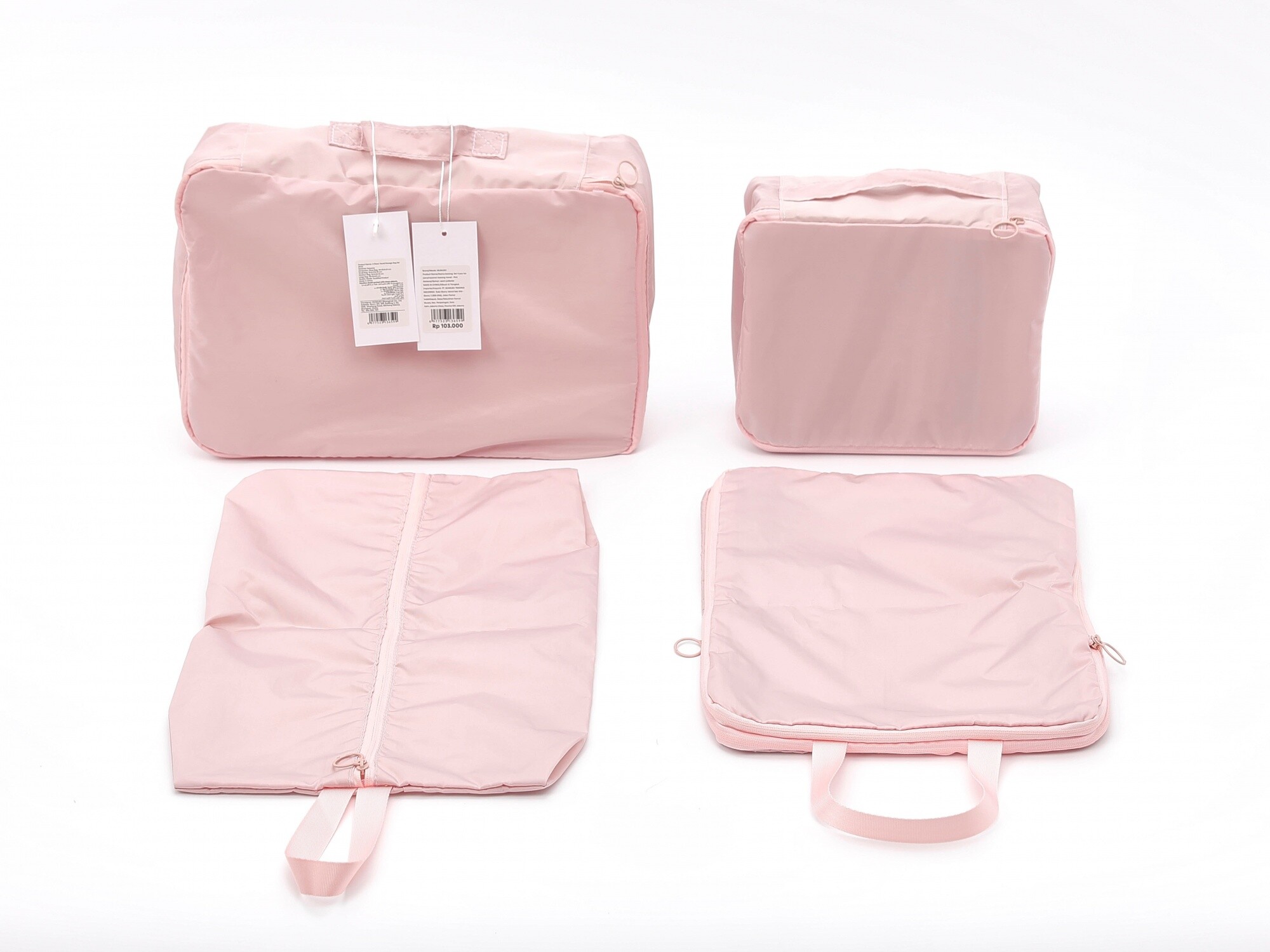 JUEGO DE 4 BOLSAS DE VIAJE (ROSA) — MUMUSO