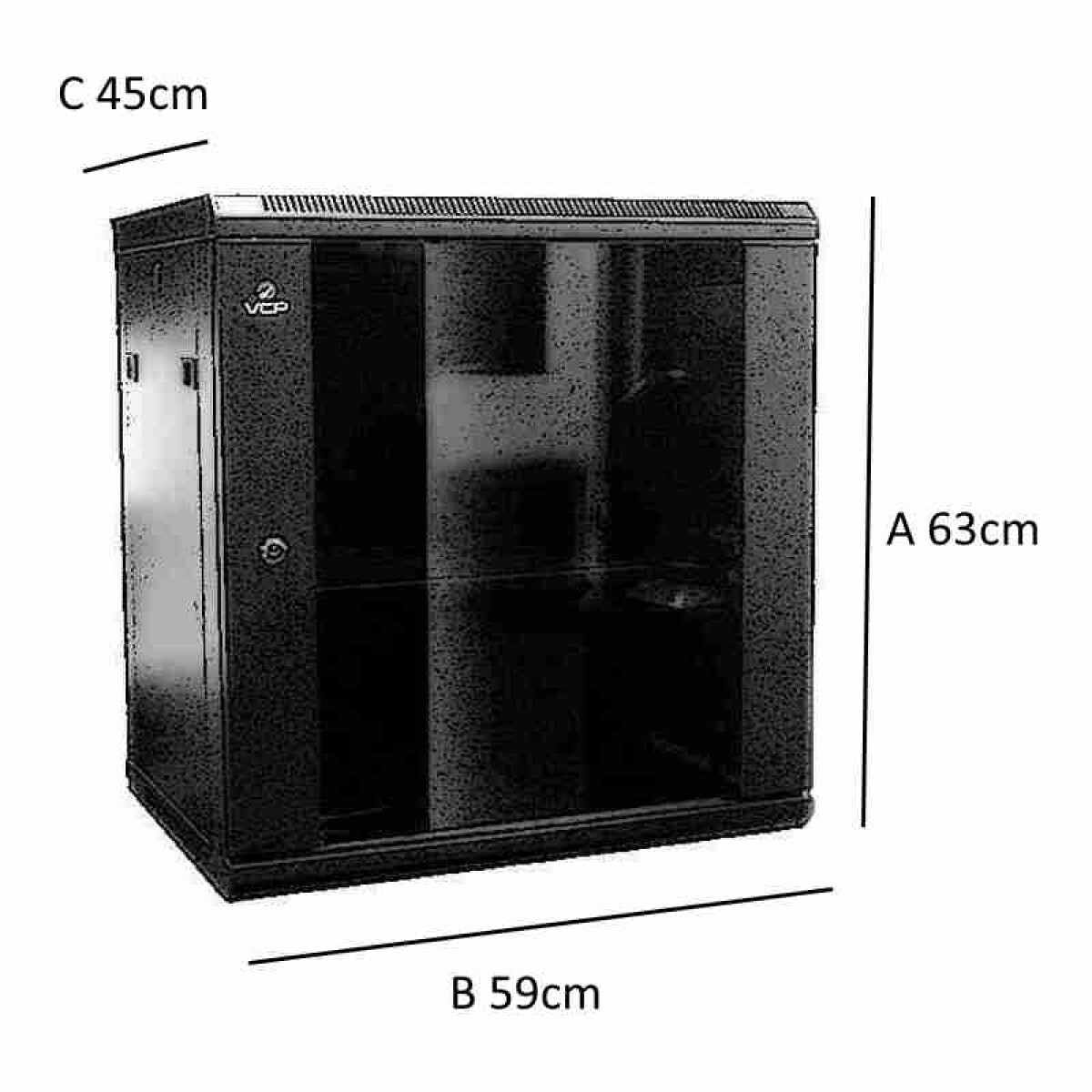 RACK CERRADO DE PARED 12U 450MM — Luminotecnia