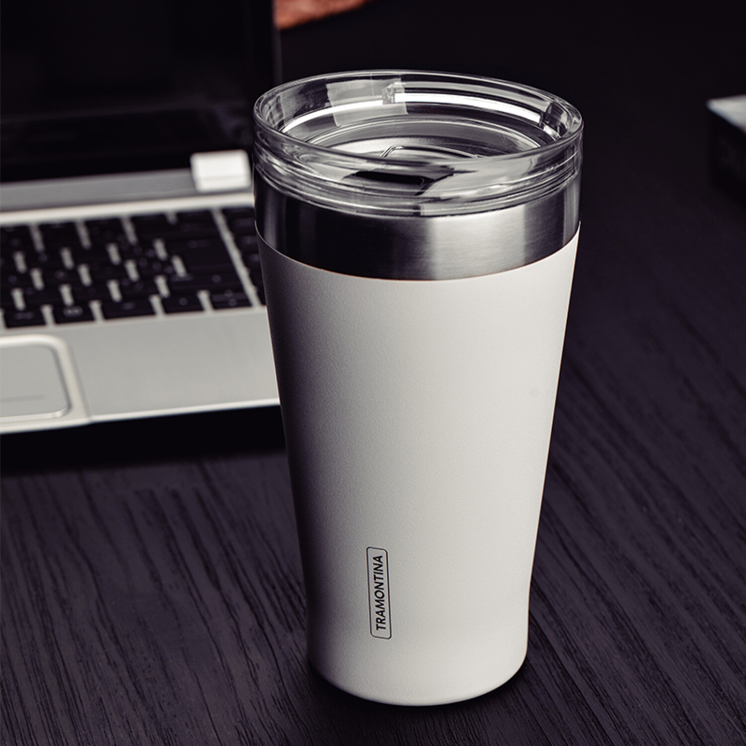 Vaso térmico blanco con tapa 550ml. "EXATA" - TF6713 — Fivisa