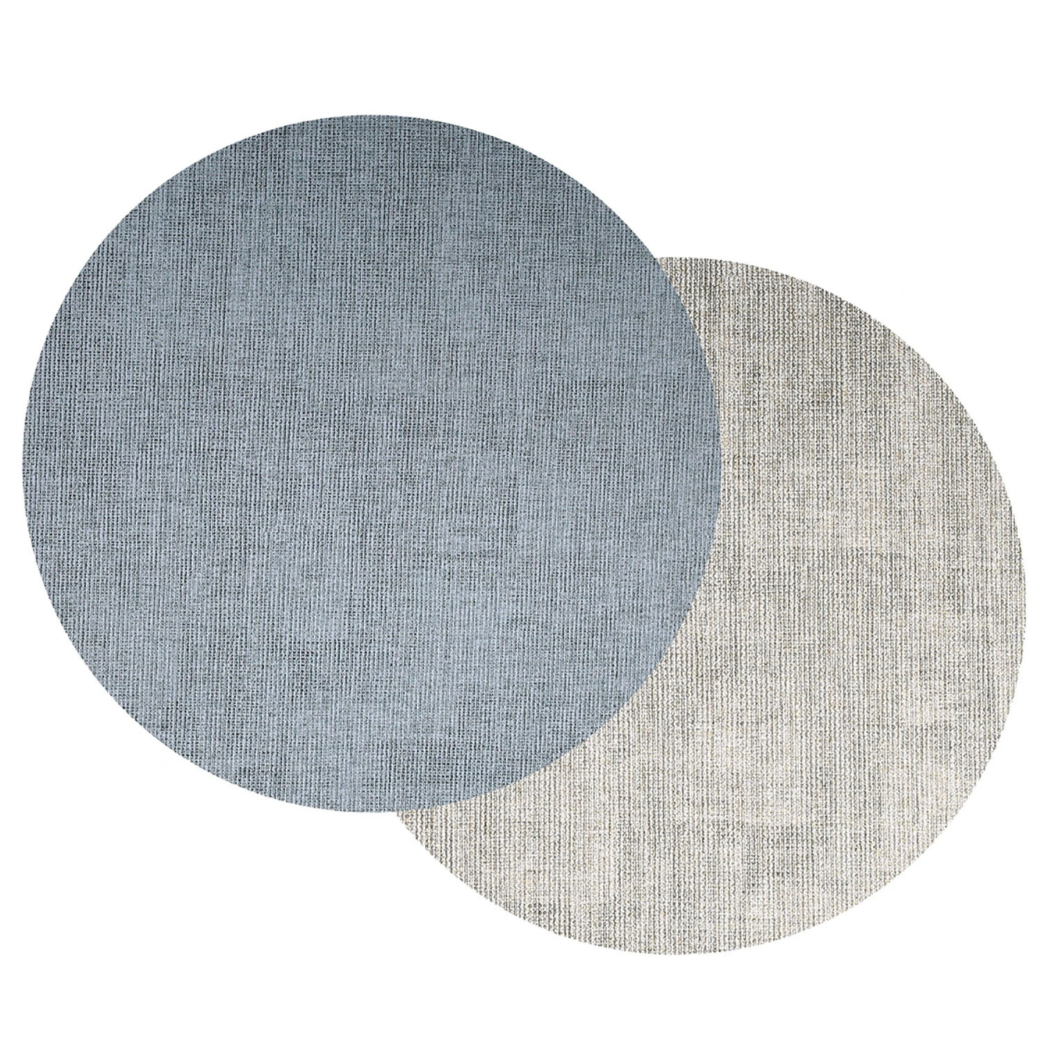 Mantel Individual Doble Cara Redondo Premium Tex en PVC - Azul/hielo — HTS
