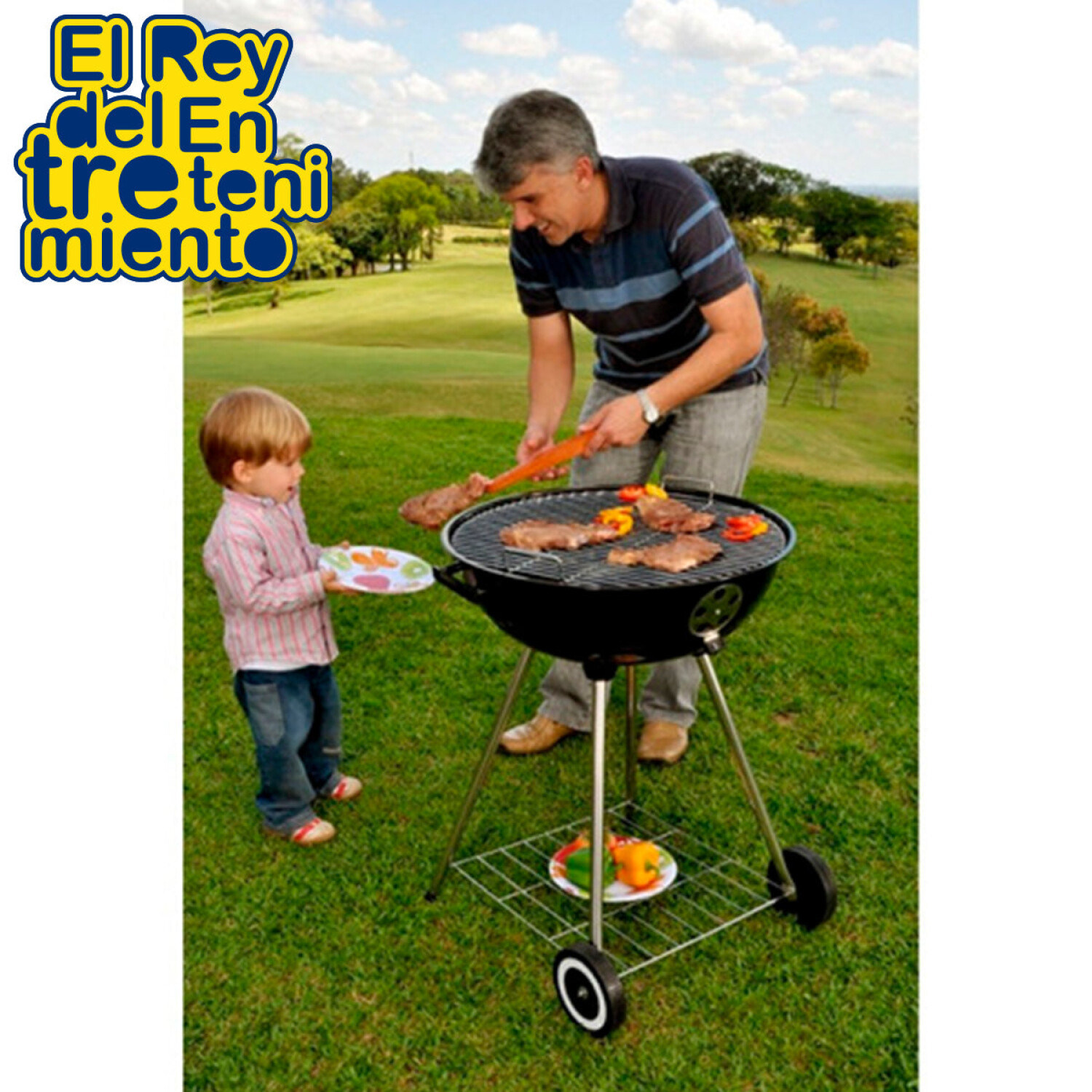 Parrillero Parrilla Portátil Mor Con Tapa Y Ruedas — El Rey del ...
