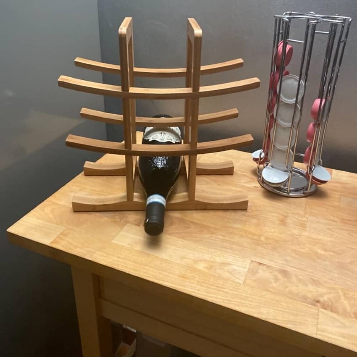 Vinera soporte 9 botellas de vino madera bambú — Buho Store