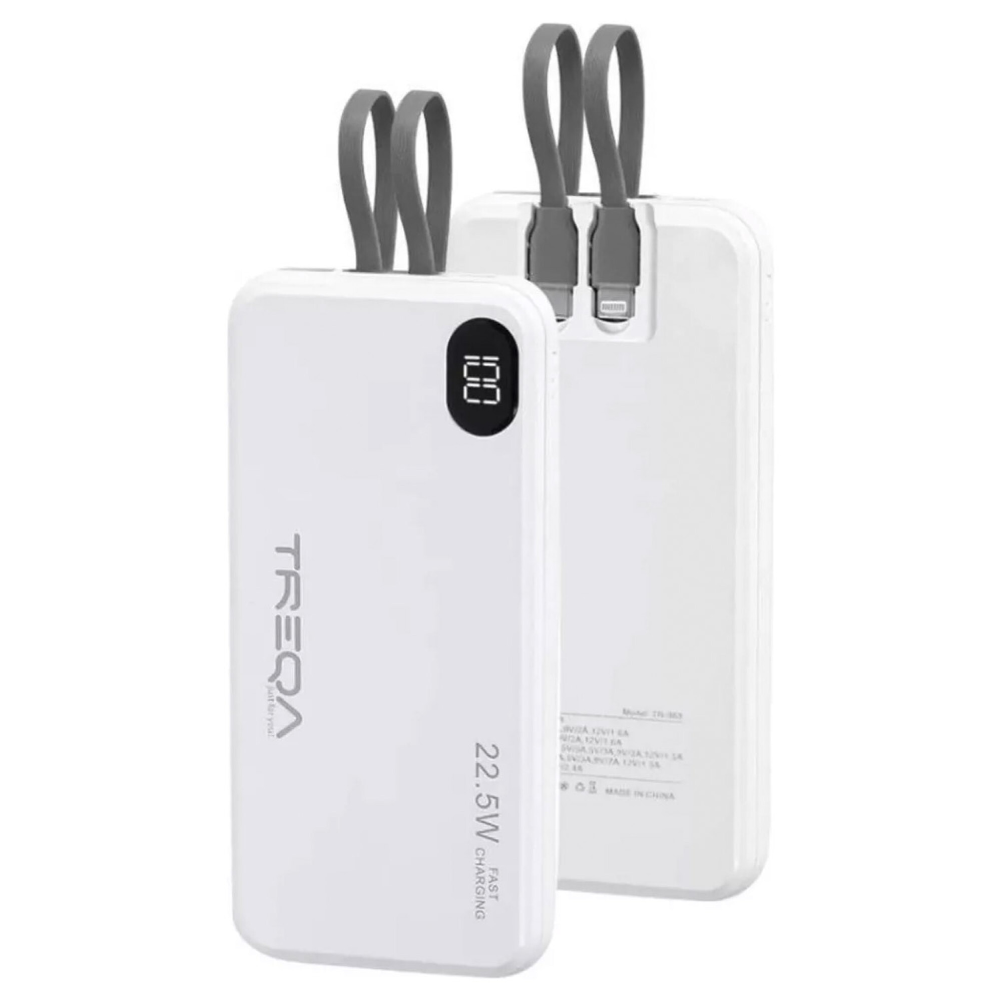 Power Bank Treqa TR-963 10000mAh 22.5W USB-C y Lightning - Blanco ...