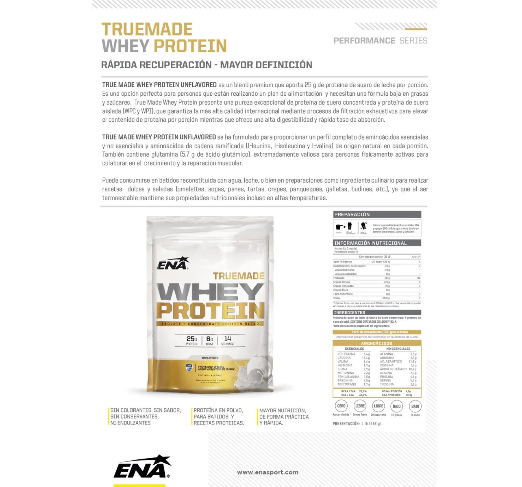 Whey Protein True Made 1Lb ENA - Vainilla — Wikimúsculos