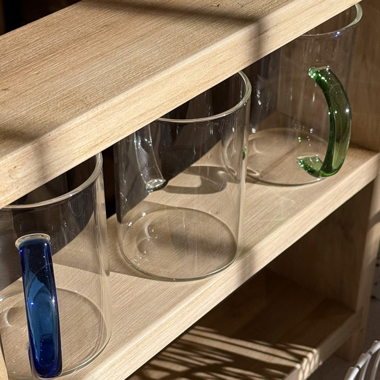 Taza vidrio l asa - azul — Organiza Simple