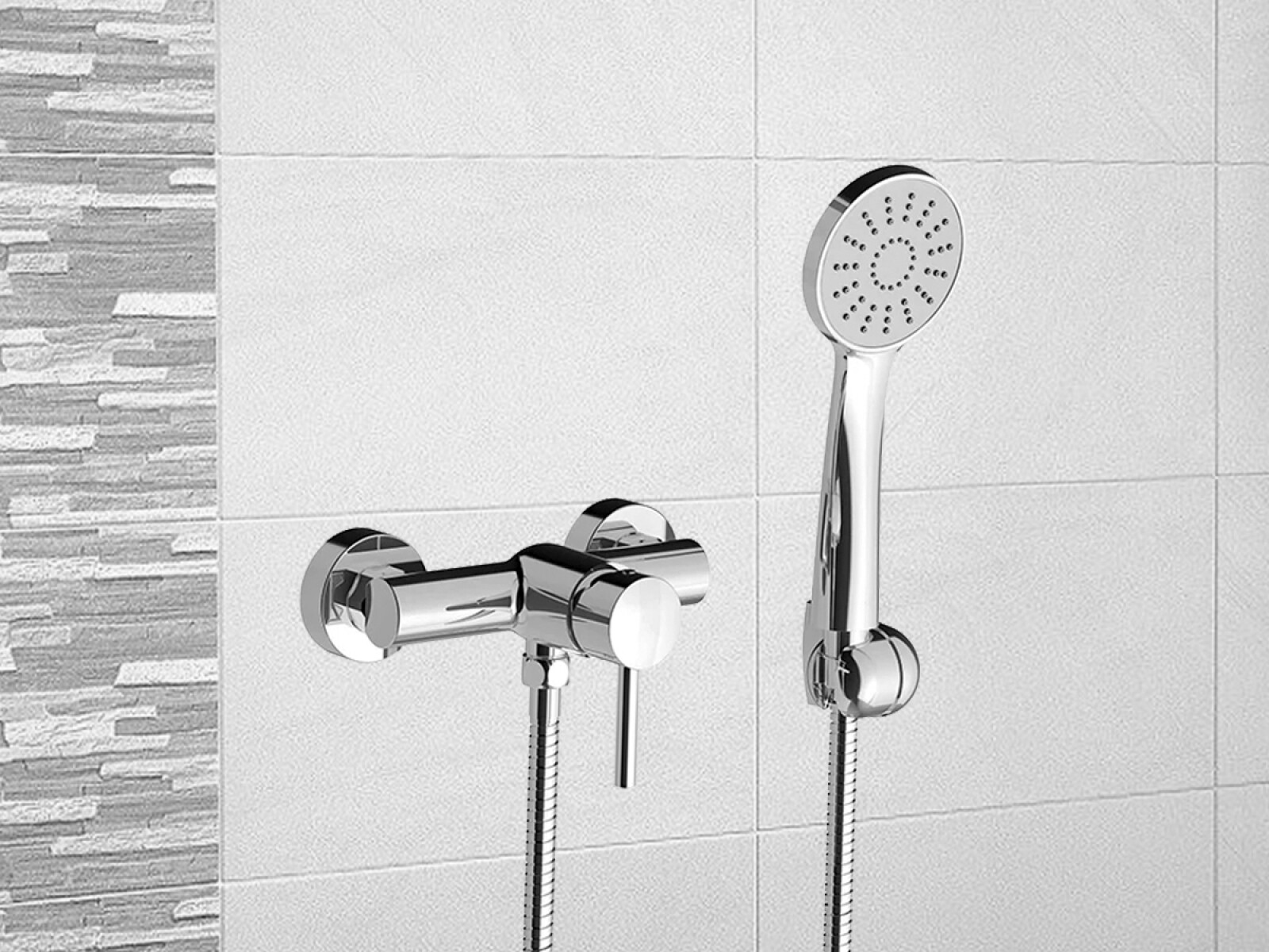 Griferia De Ducha Exterior Linea Lilo Fv Monocomando Cromo — Acher ...