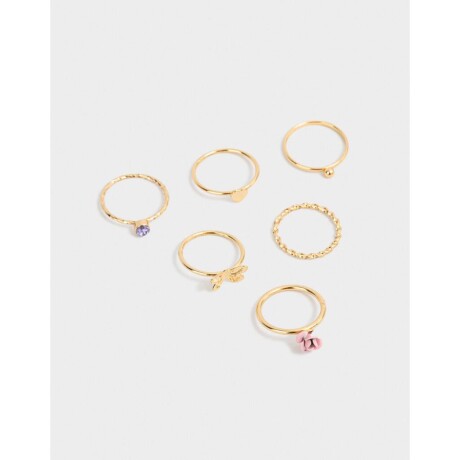 Set De Anillos De Metal - Dorado — Tienda Soy Santander