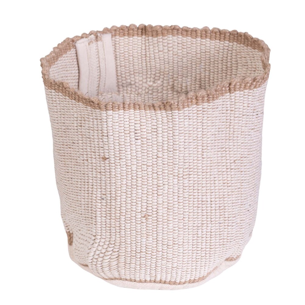 Cesto Yute-y-algodon Blanco Ank-33 — Divino