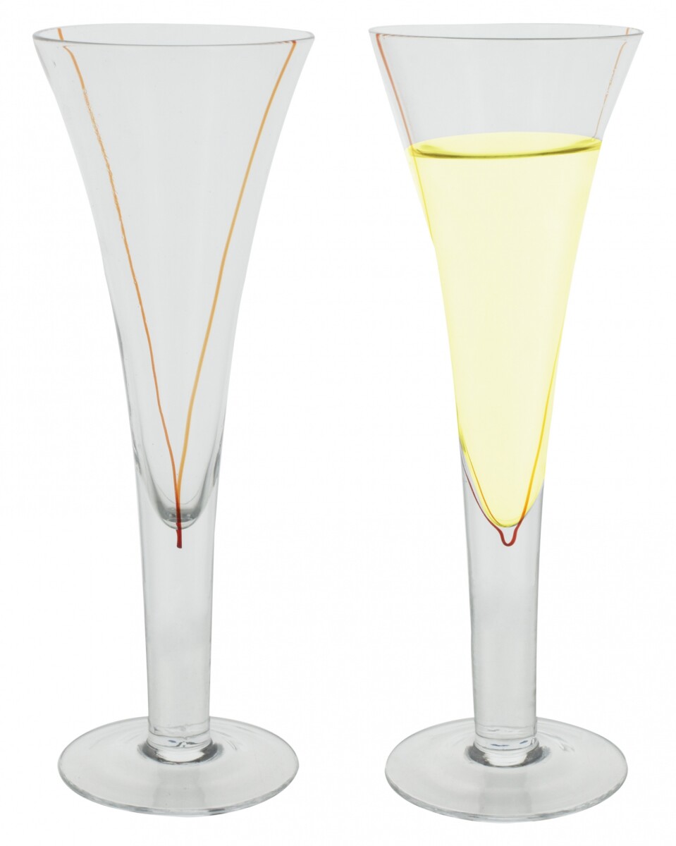 COPA CHAMPAGNE CONICA DECORADA 7X21.3CM X 6PCS CAJA COLOR 21101 Q4 M.1 ...
