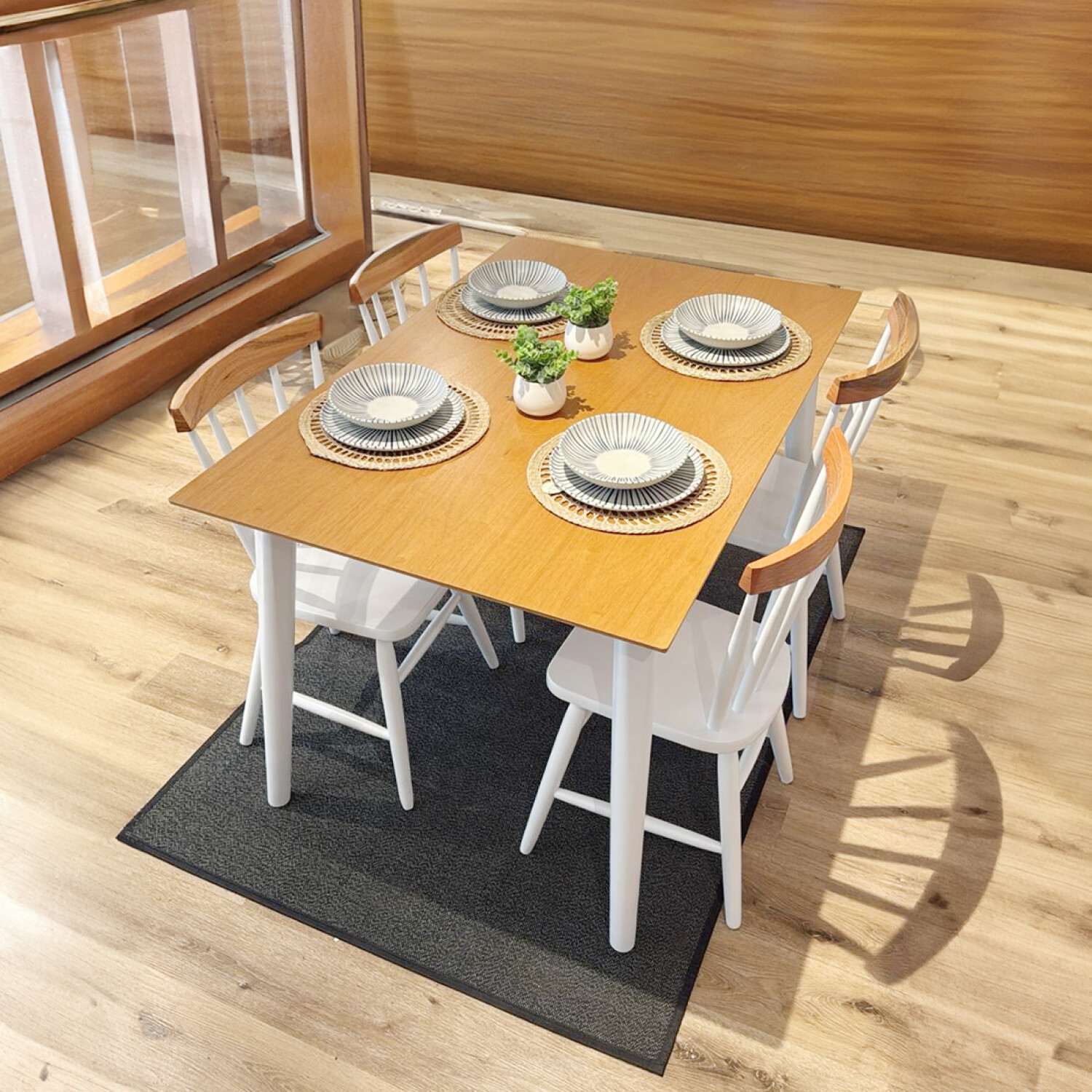 Juego de Comedor 4 Sillas - Udine - Blanco — Rustico Hogar