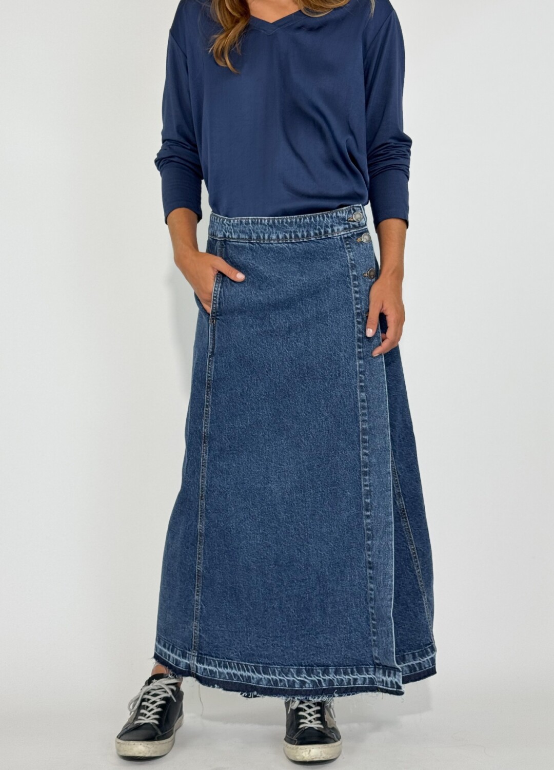 POLLERA JEAN OASIS - AZUL — Panthai