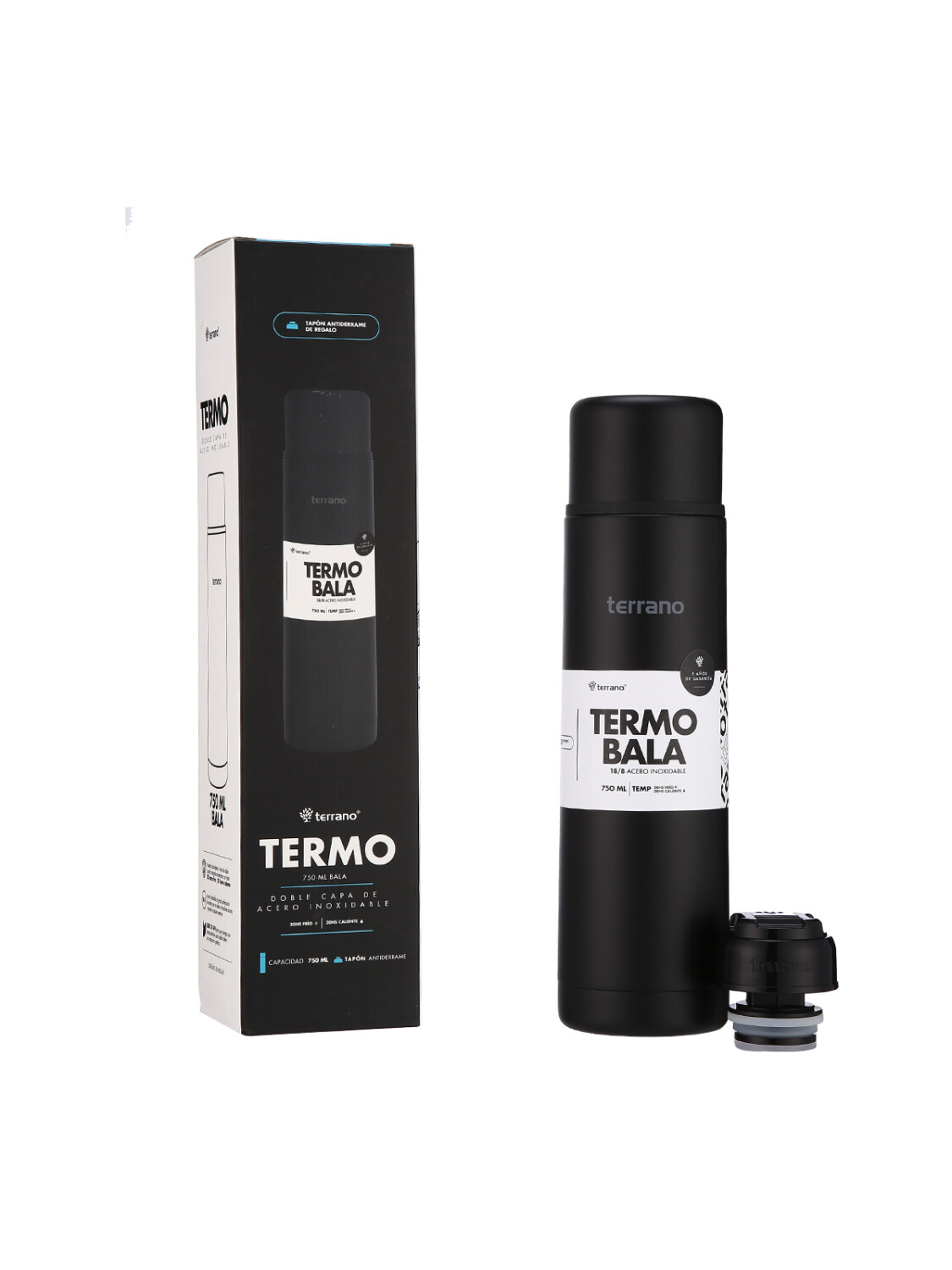 Termo Bala 750ML. - Negro — Terrano