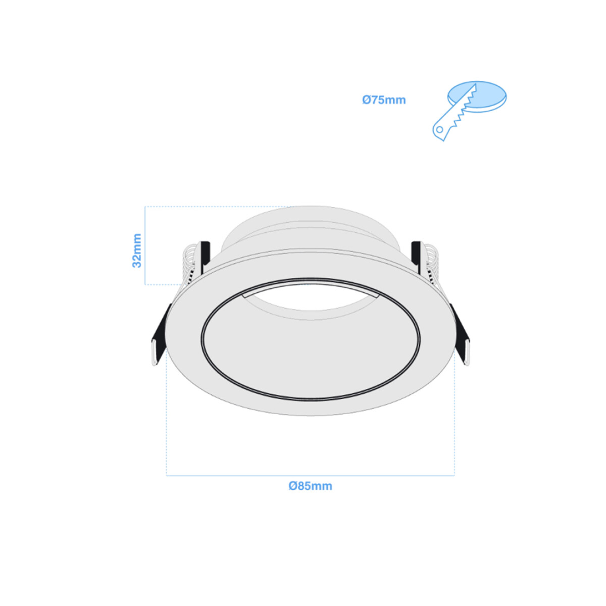 Artefacto Embutir Redondo Dicro MR16 Blanco Cromo Macroled — Electro ...