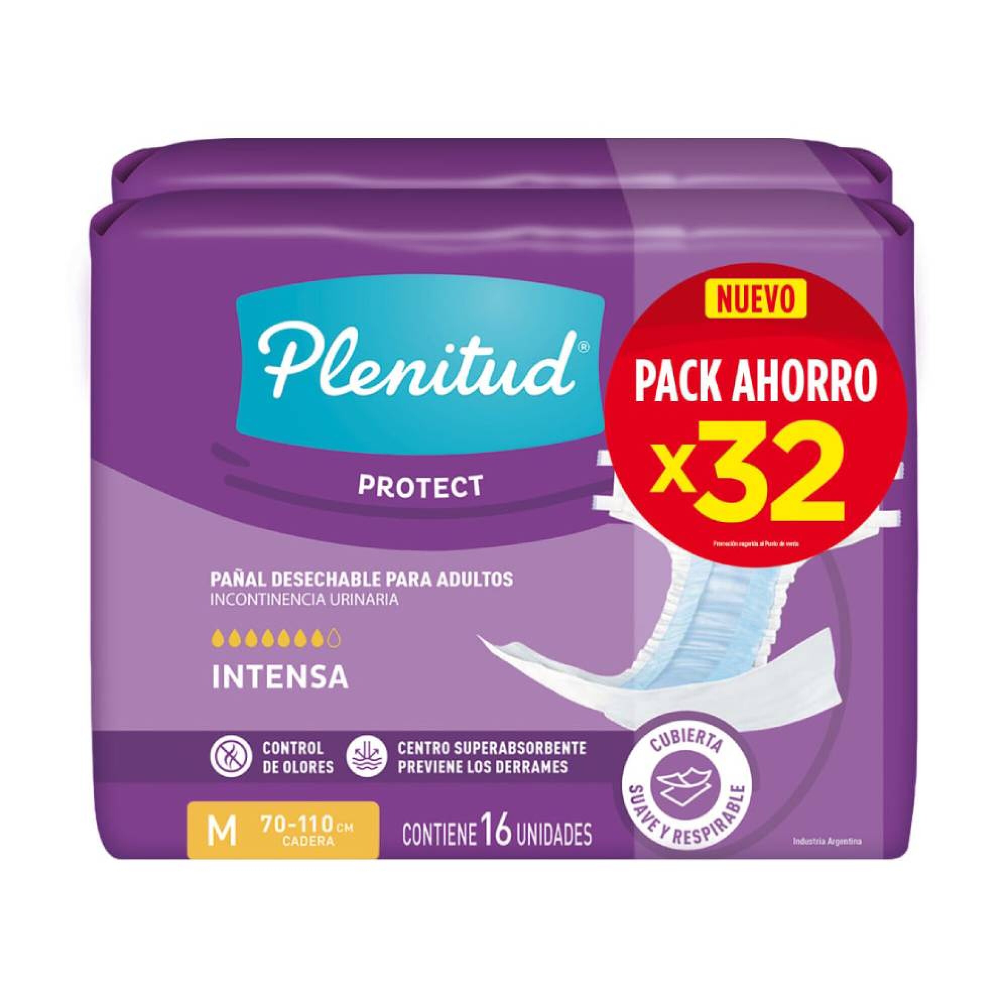 Plenitud Pañal Protect M X32 — San Roque