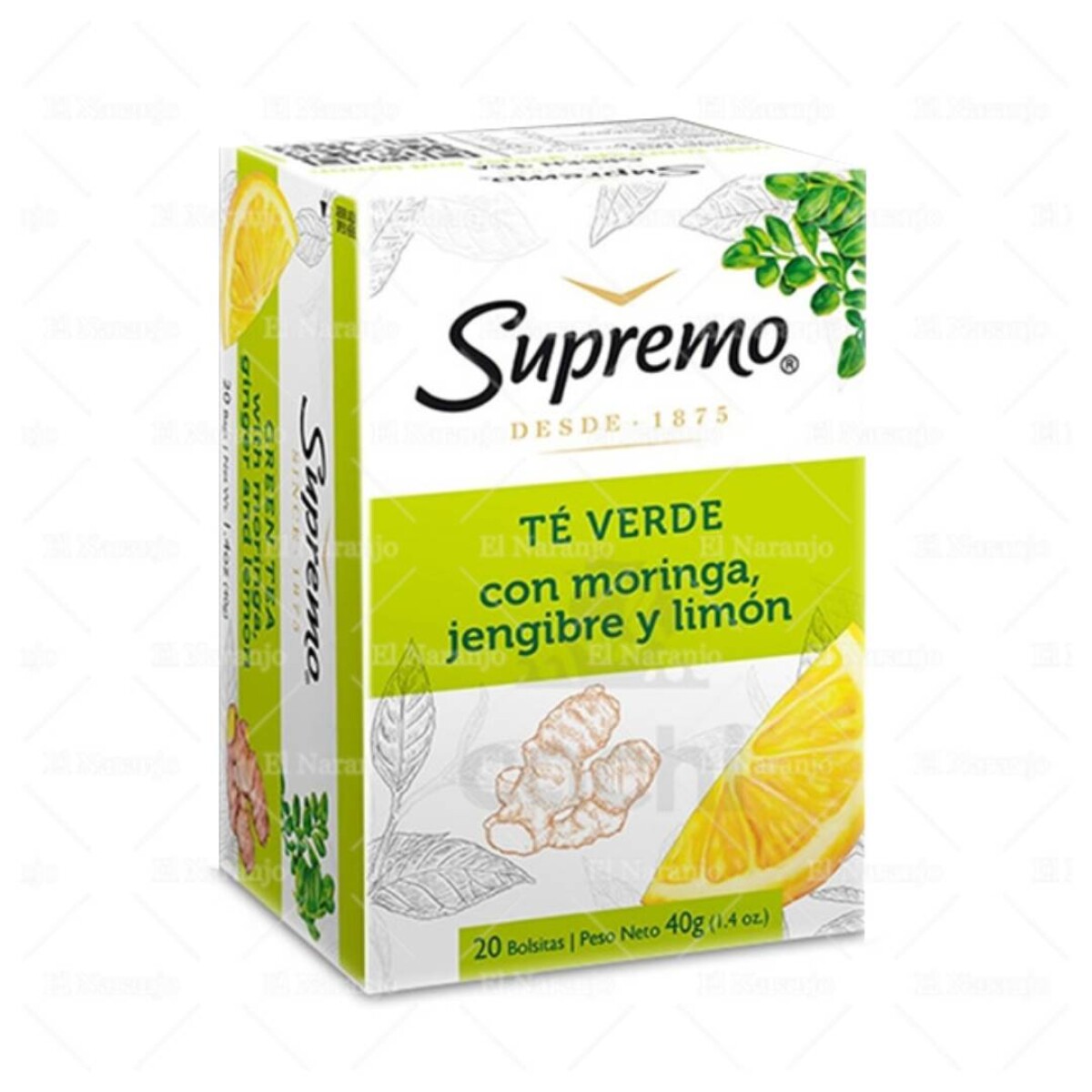 Té Supremo 20 sobres - Verde con Moringa, Jengibre y Limon — Tienda Soy ...