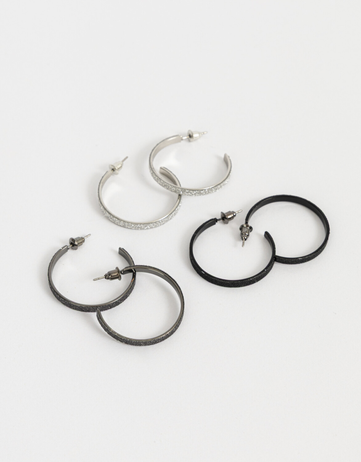 Set De Argollas Con Glitter — Todomoda