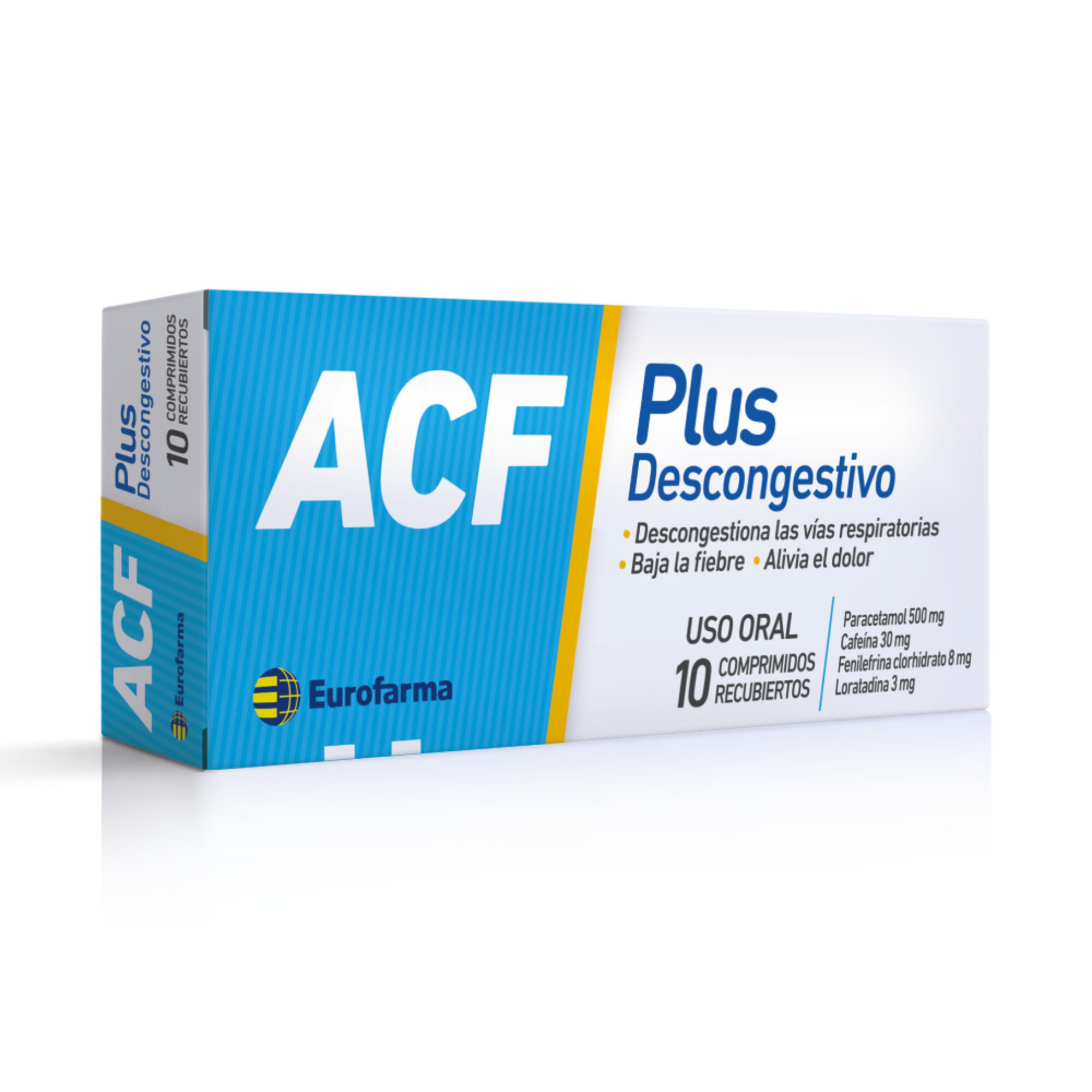 Antigripal ACF Plus Descongestivo 10 Comprimidos — San Roque