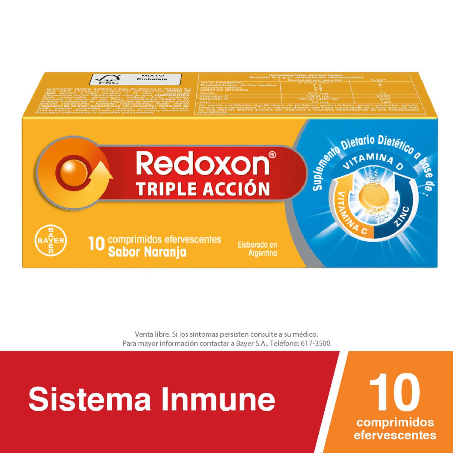 REDOXON TRIPLE ACCION CJ X 10 COMP. EFER — Farmacenter