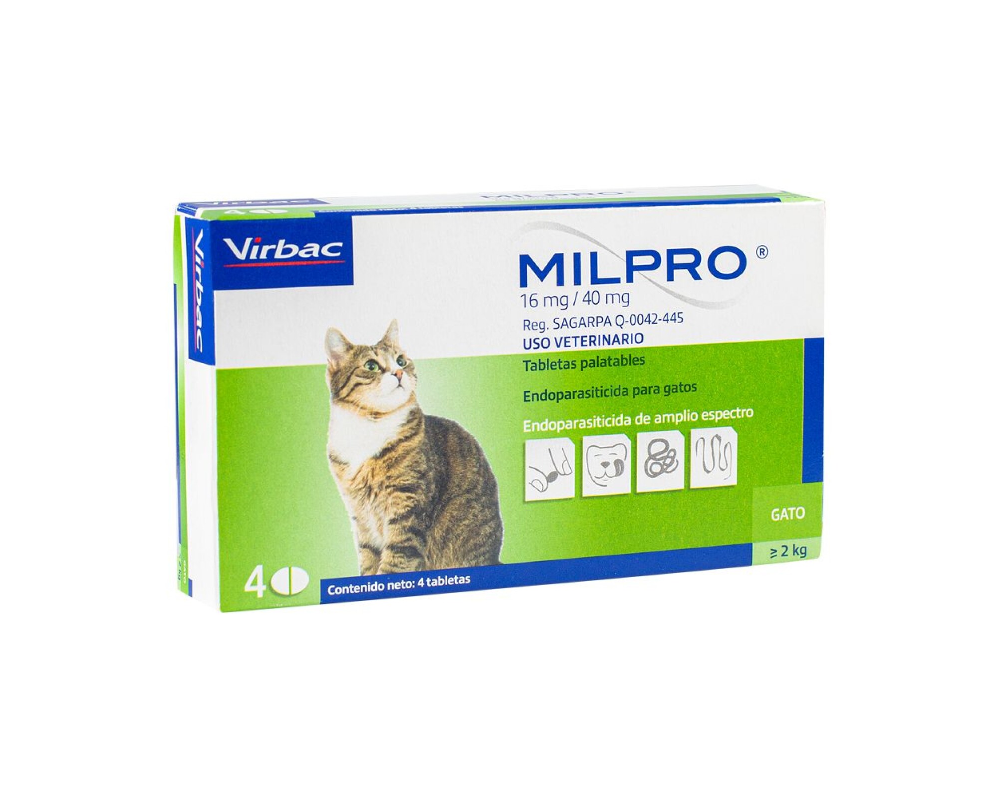 Milpro - Cat 4mg/10mg - caja 4 comprimidos — Pronto Perro