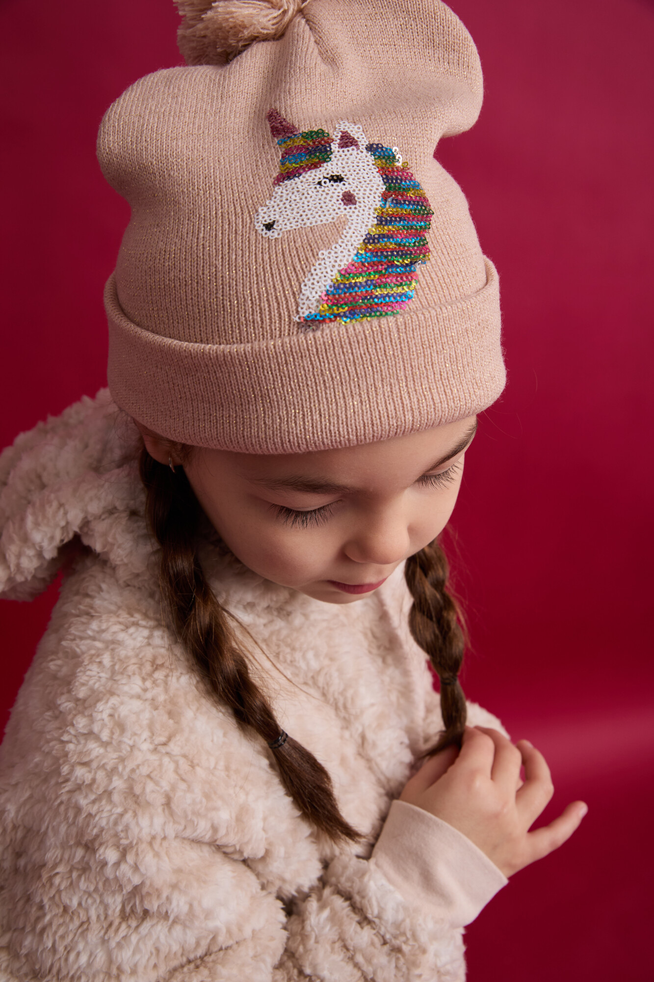 Gorro unicornio infantil - Rosado — SiSi