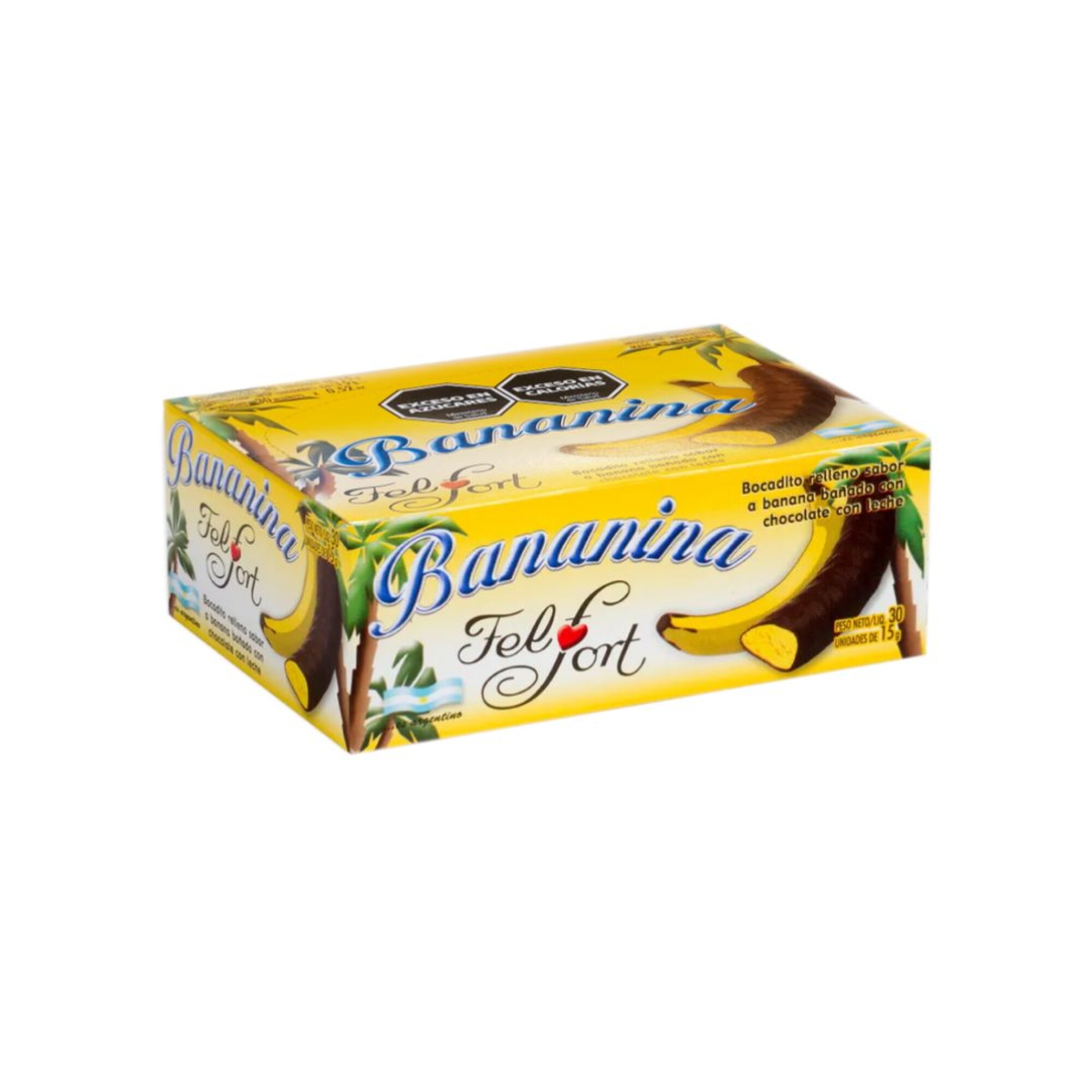 CHOCOLATE FEL FORT BANANINA DISPLAY X 30 15GRS — Suchina