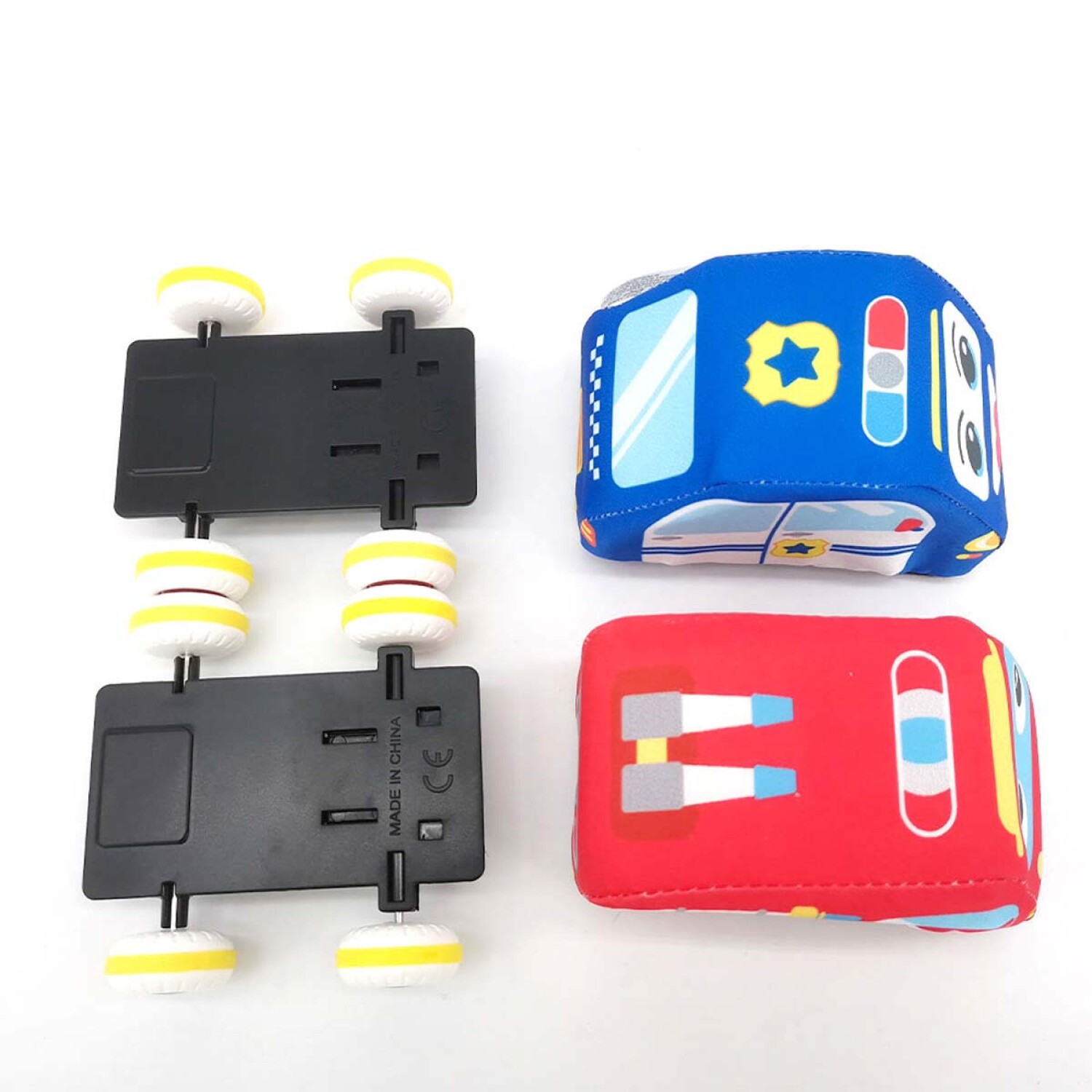 Set 2 Autitos de Peluche Autos en Tela Blandos Bebé Huanger - Azul/rojo ...