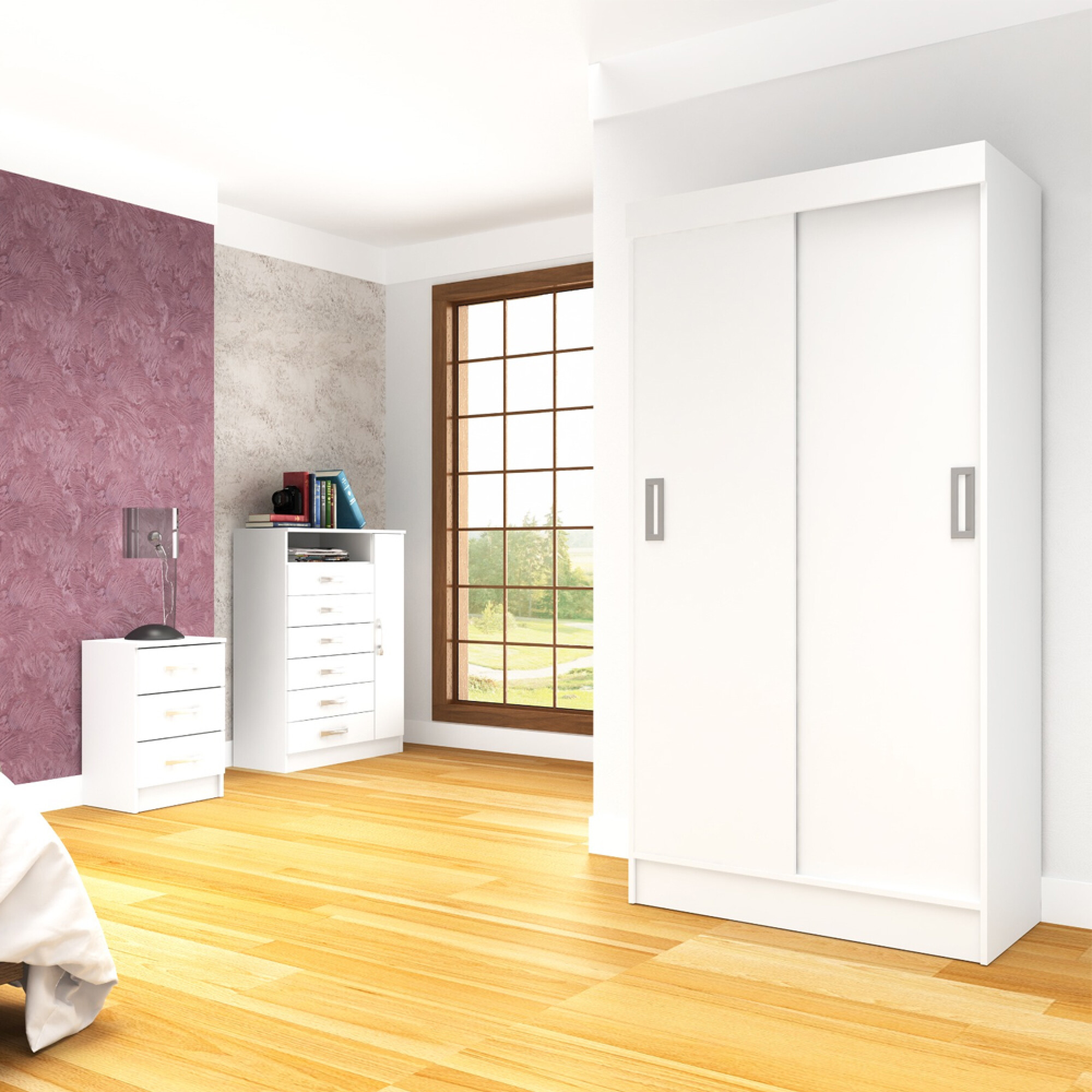 ROPERO 2 PUERTAS CORREDIZAS GUARDARROPA ARMARIO PLACARD CLOSET - BLANCO ...