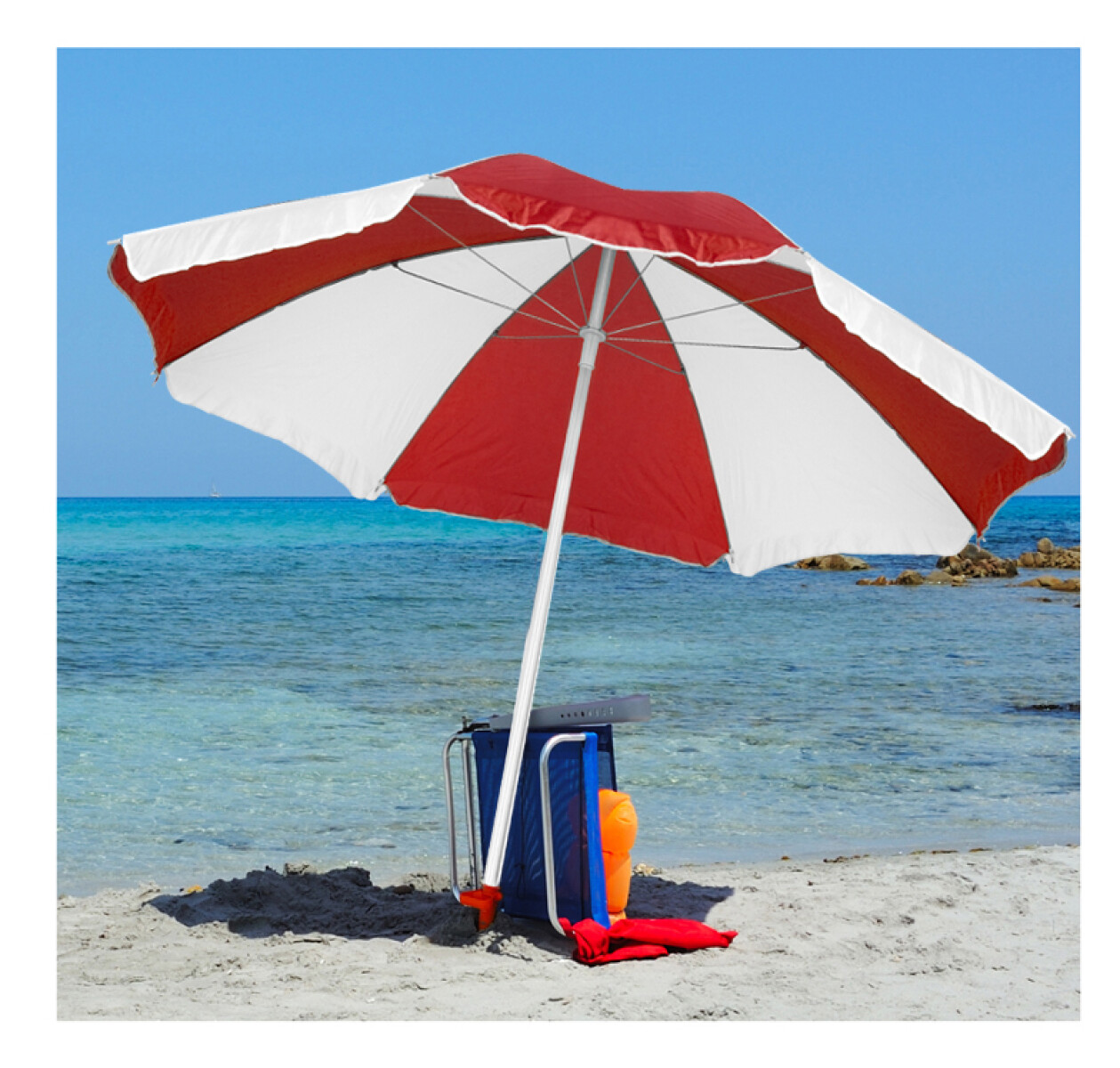 SOMBRILLA PLAYA RAYADA 160CM — El Clon