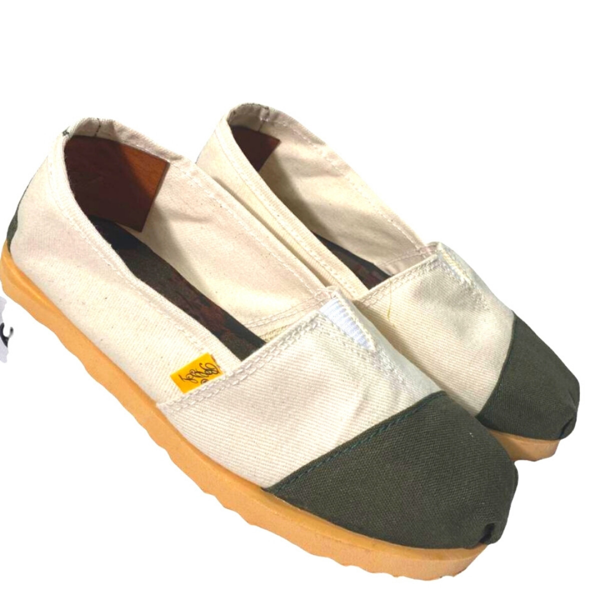Alpargatas Combinadas Adulto - Blanco con Verde — Bagual